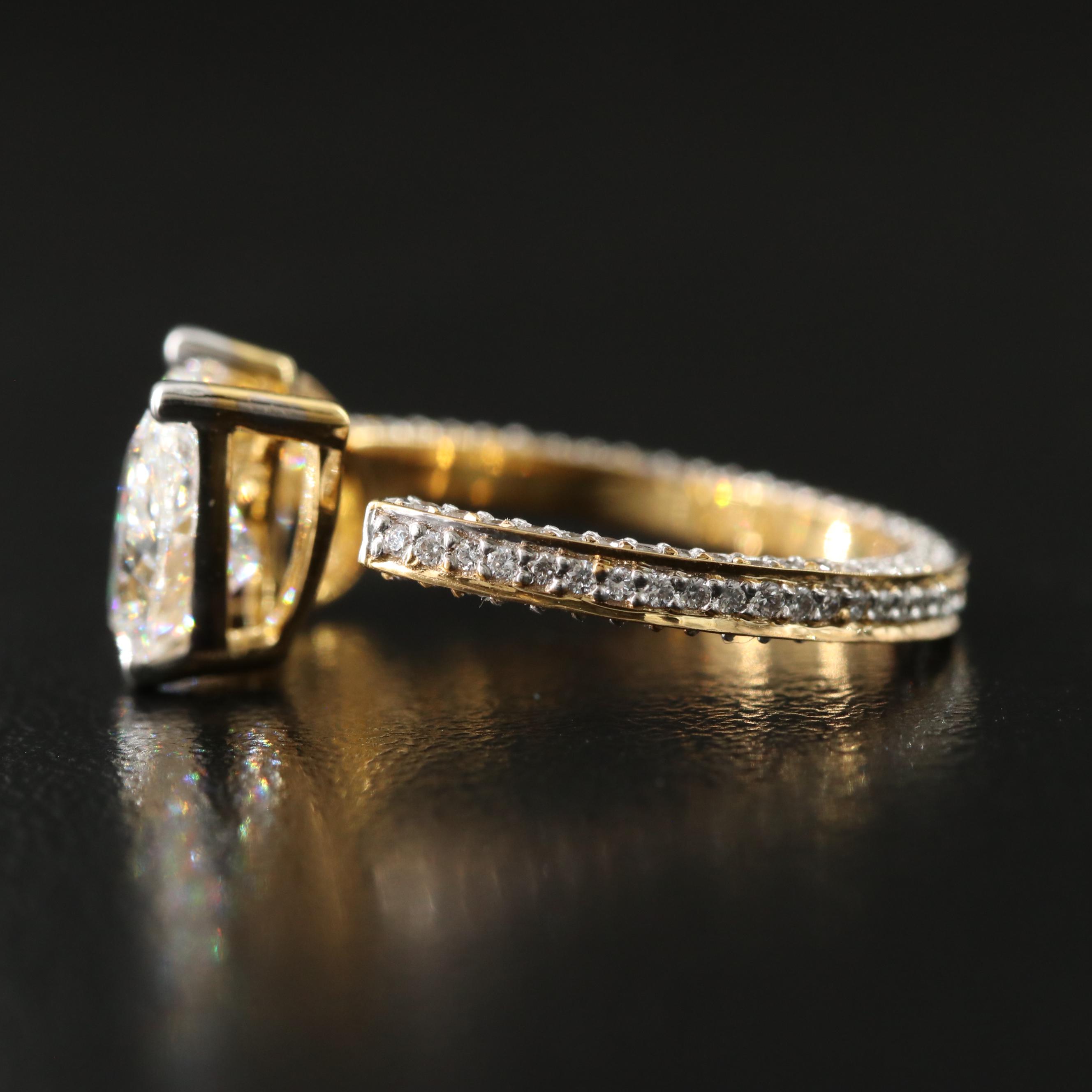 14K 2.99 CTW Lab Grown Diamond Open Shank Ring with IGI Report | EBTH