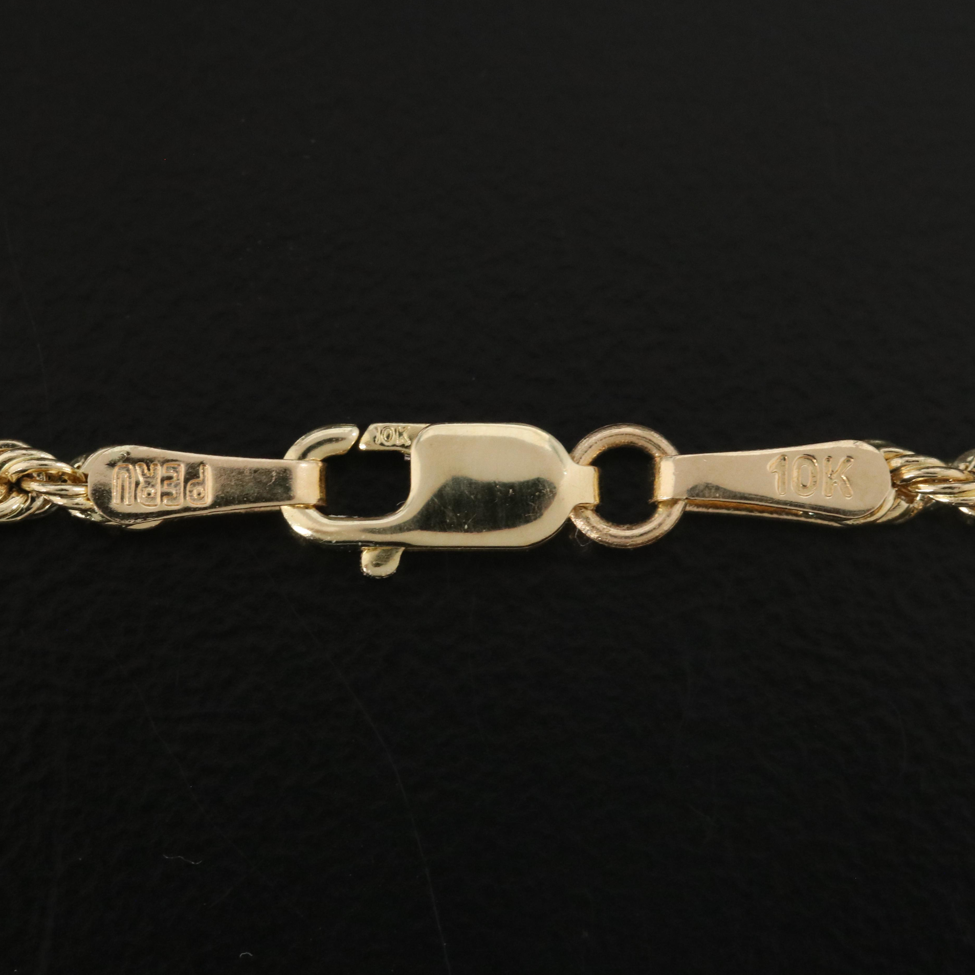 10K Rope Chain Station Bracelet | EBTH
