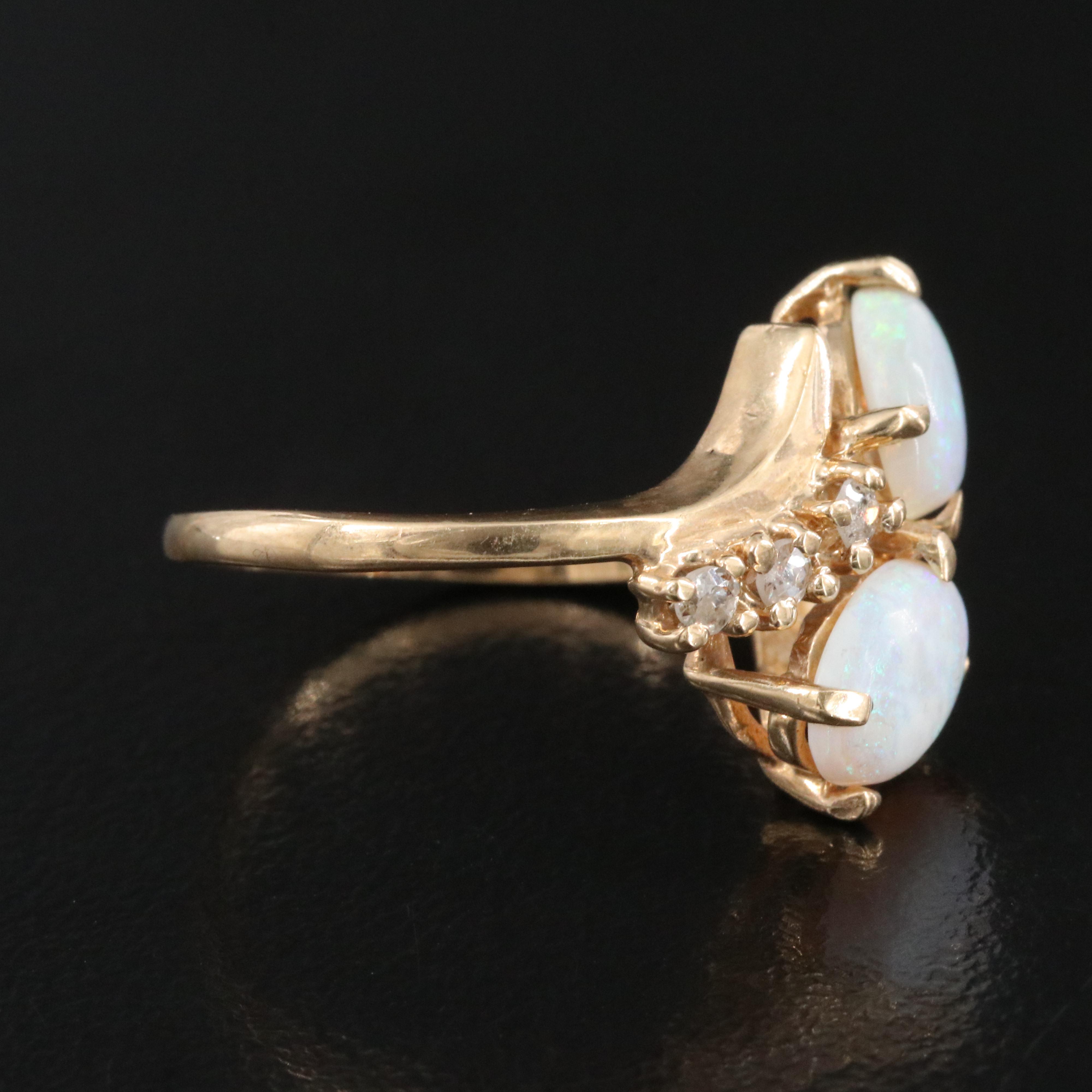 10K Opal and Diamond Ring | EBTH