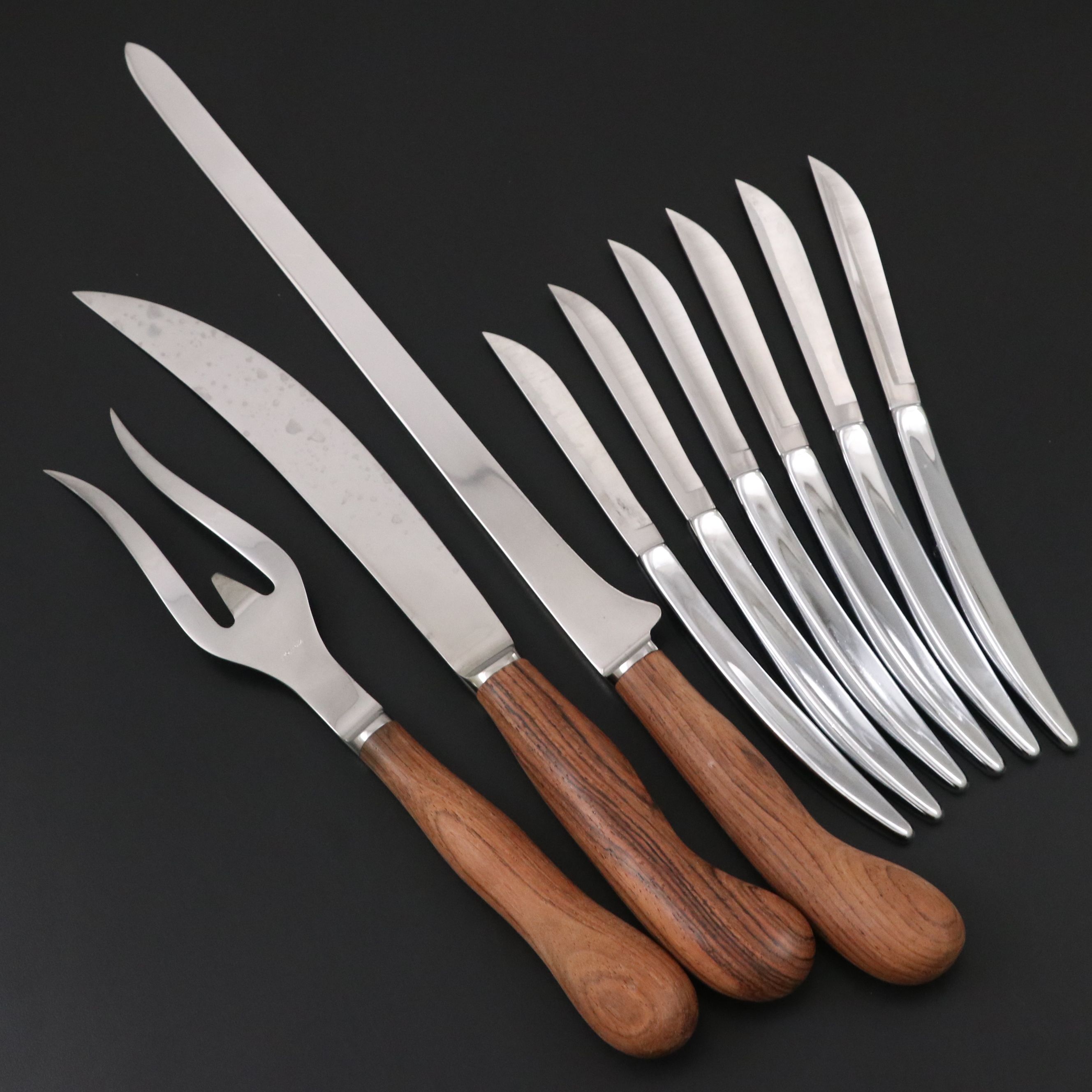 Hoffritz Wooden Handled Carving Set and Case with Carvel Hall Steak ...