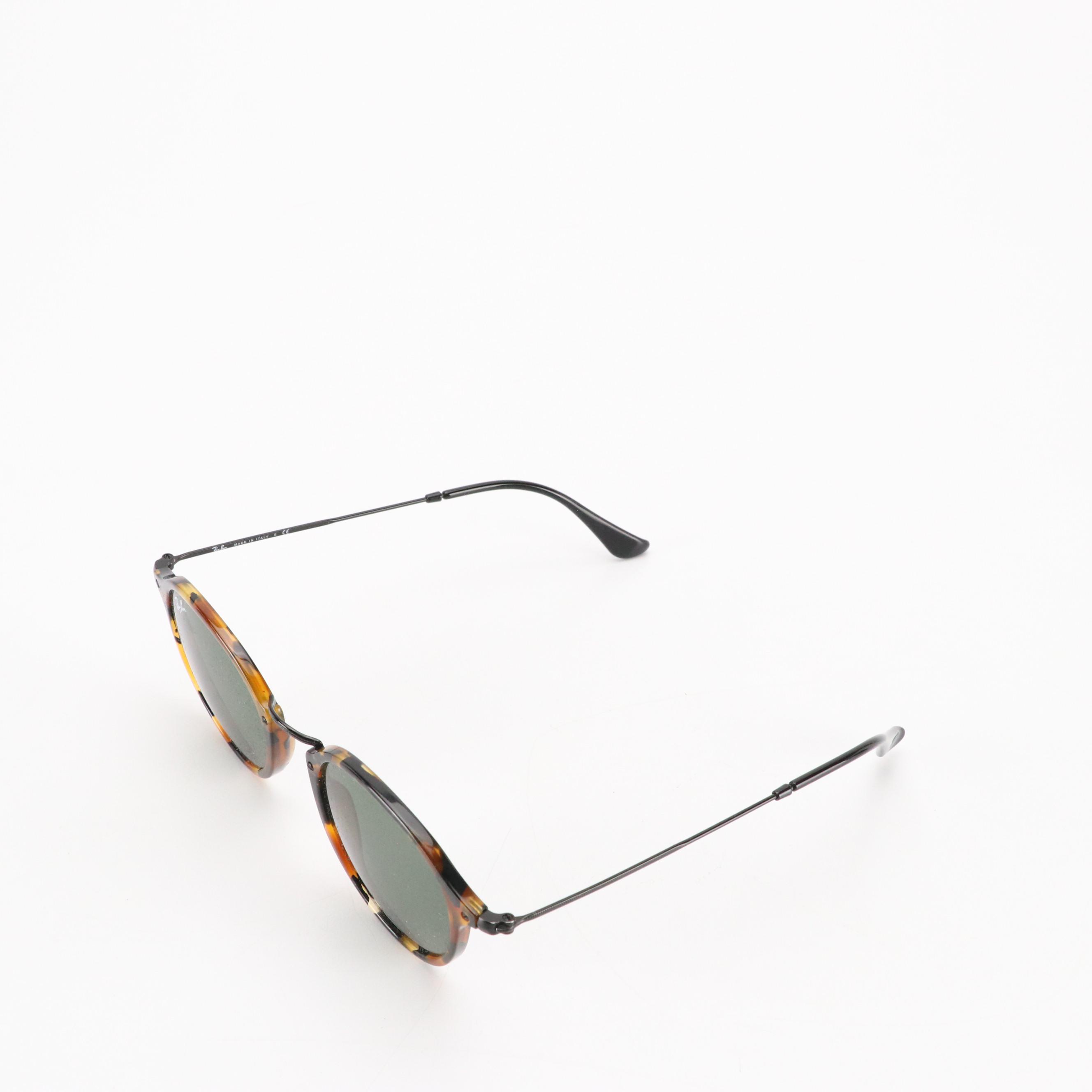 Ray-Ban RB2447 Round Fleck Havana Sunglasses with Case | EBTH