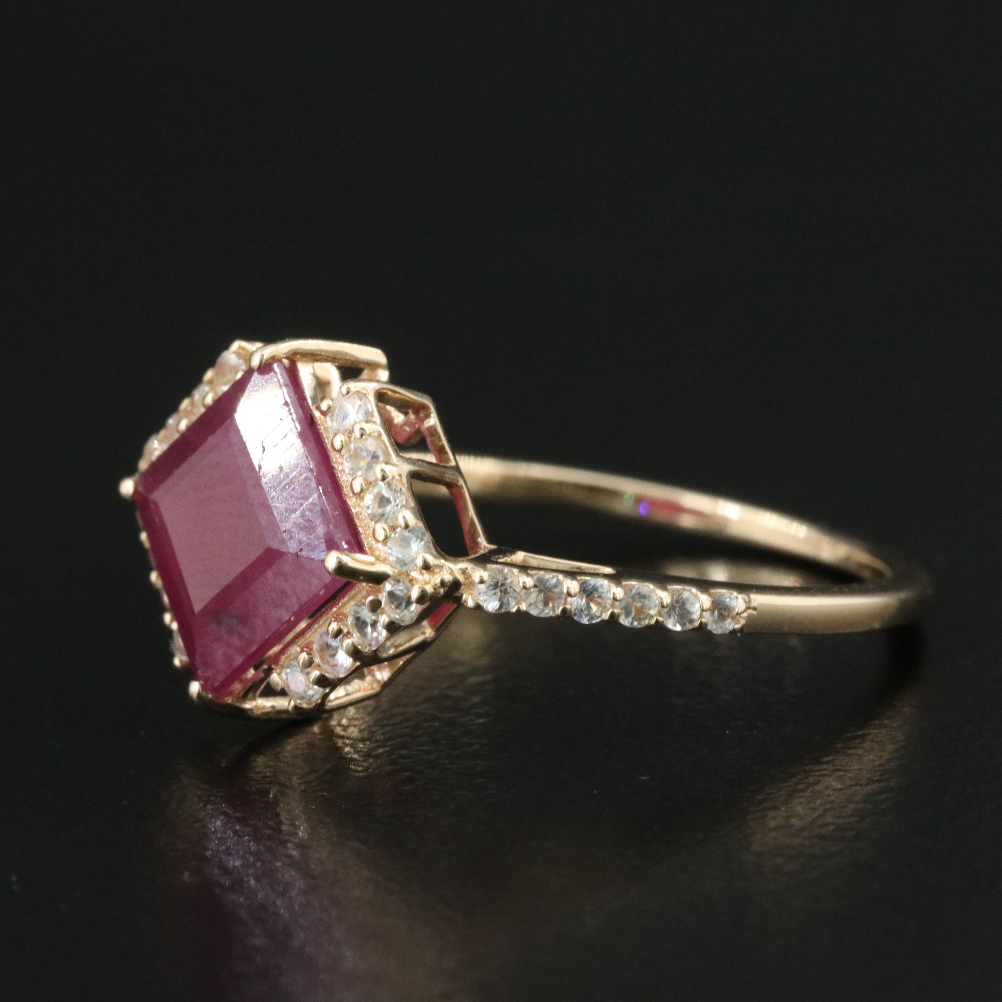 14K Ruby and White Sapphire Ring | EBTH