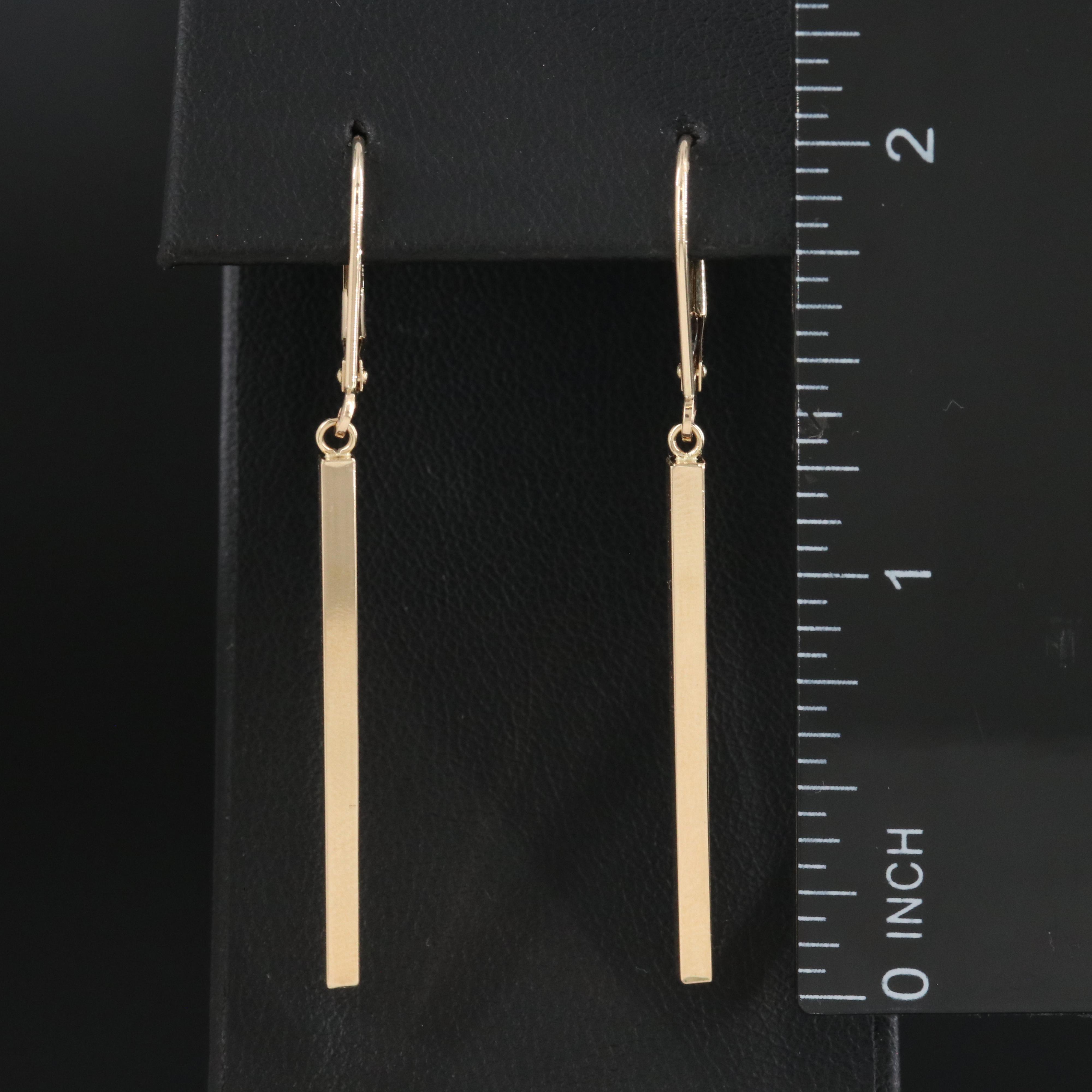 14K Square Bar Earrings | EBTH