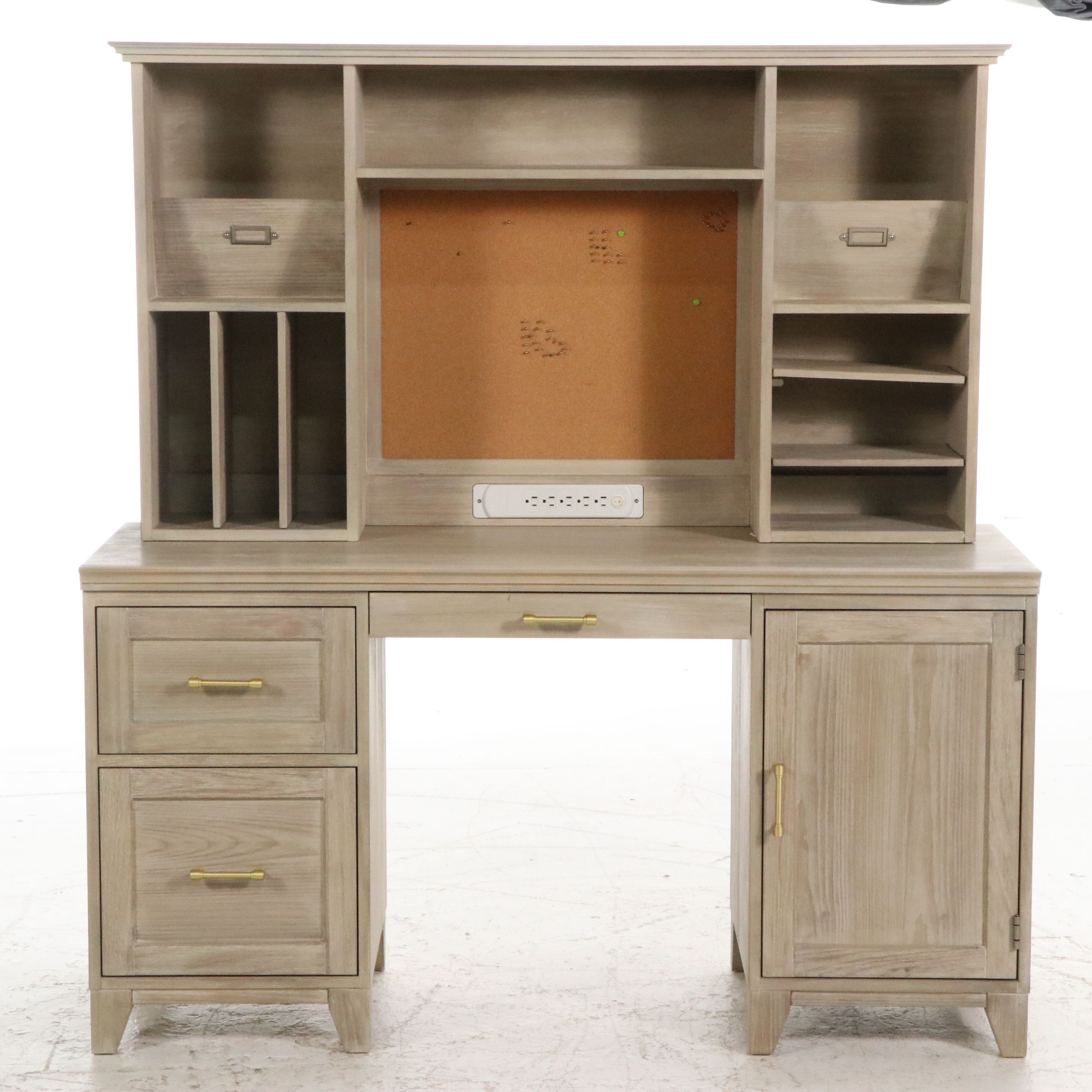 Pottery Barn Teen "Hampton" Desk with Hutch and Pink Computer Chair | EBTH