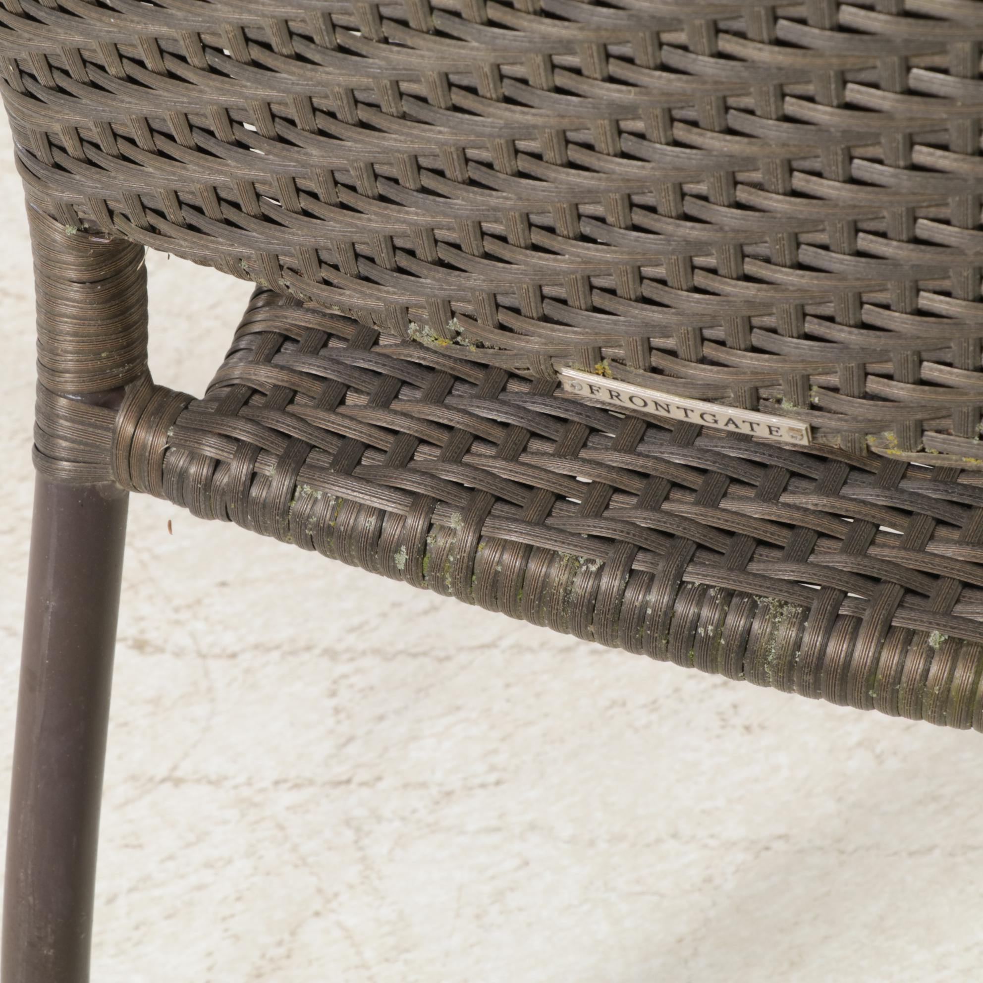 Frontgate PE Rattan Wicker Folding Patio Dining Table and Chairs | EBTH