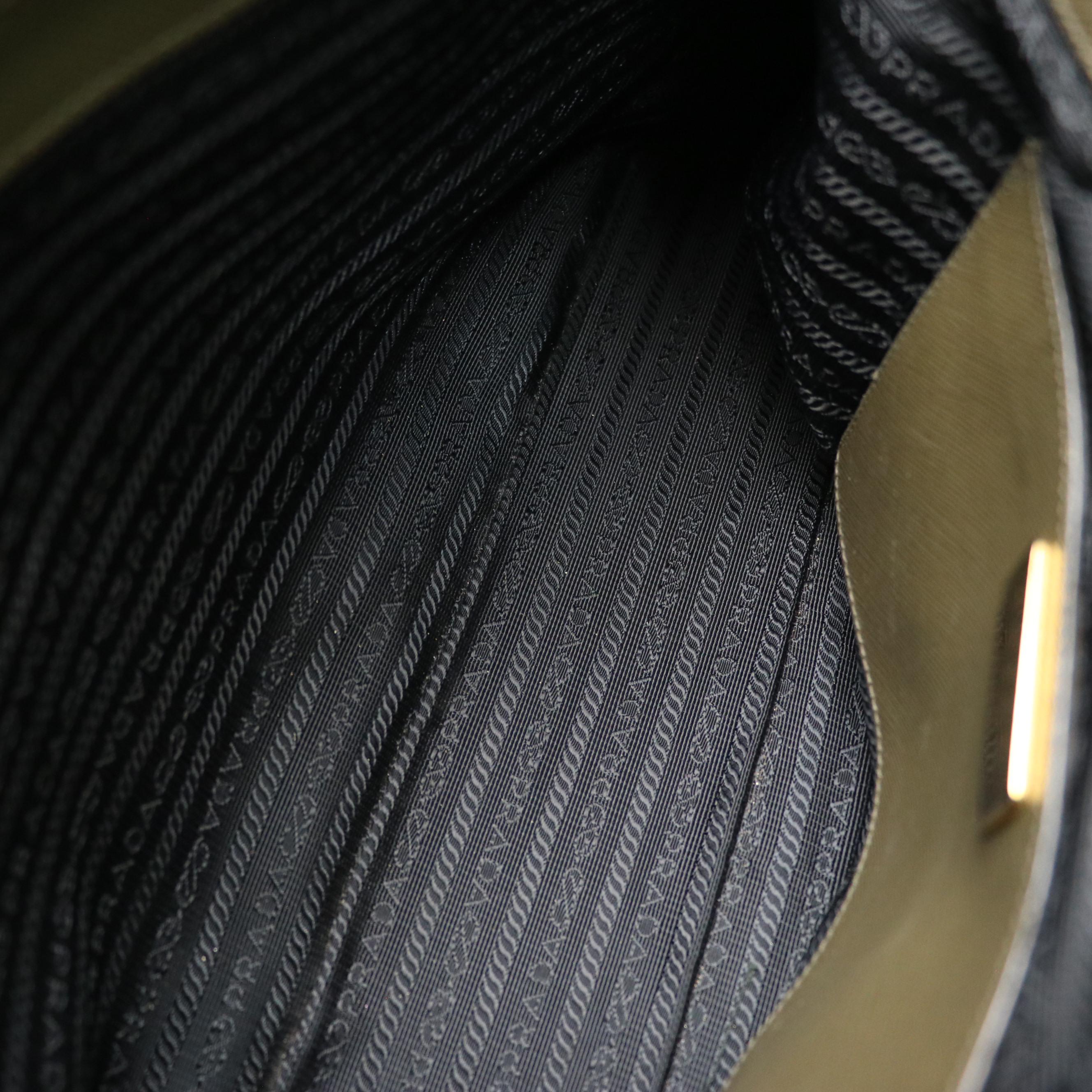 Prada Promenade Dome Two-Way Bag in Military Green Saffiano Lux Leather ...