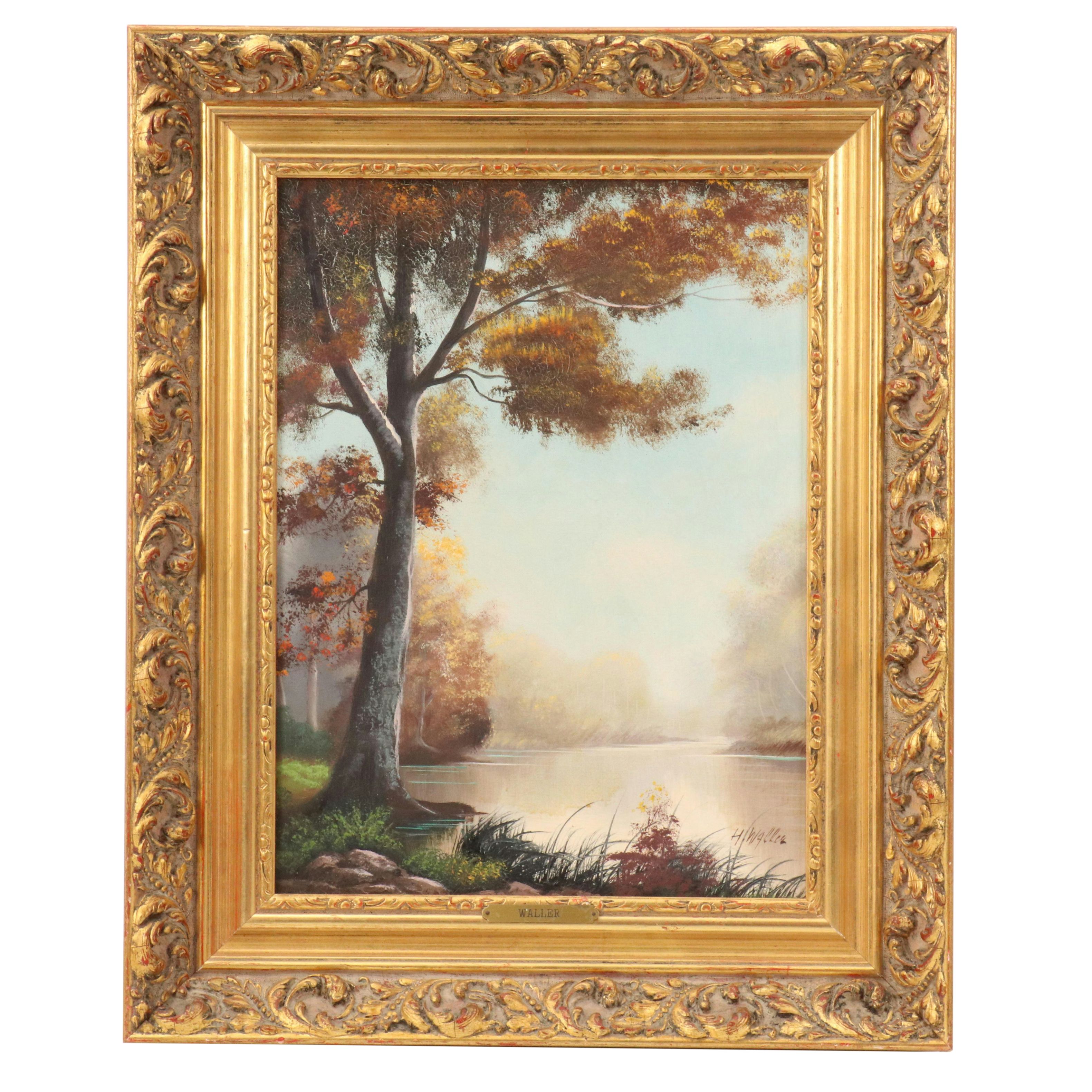 H. Waller Lake Landscape Acrylic Painting | EBTH