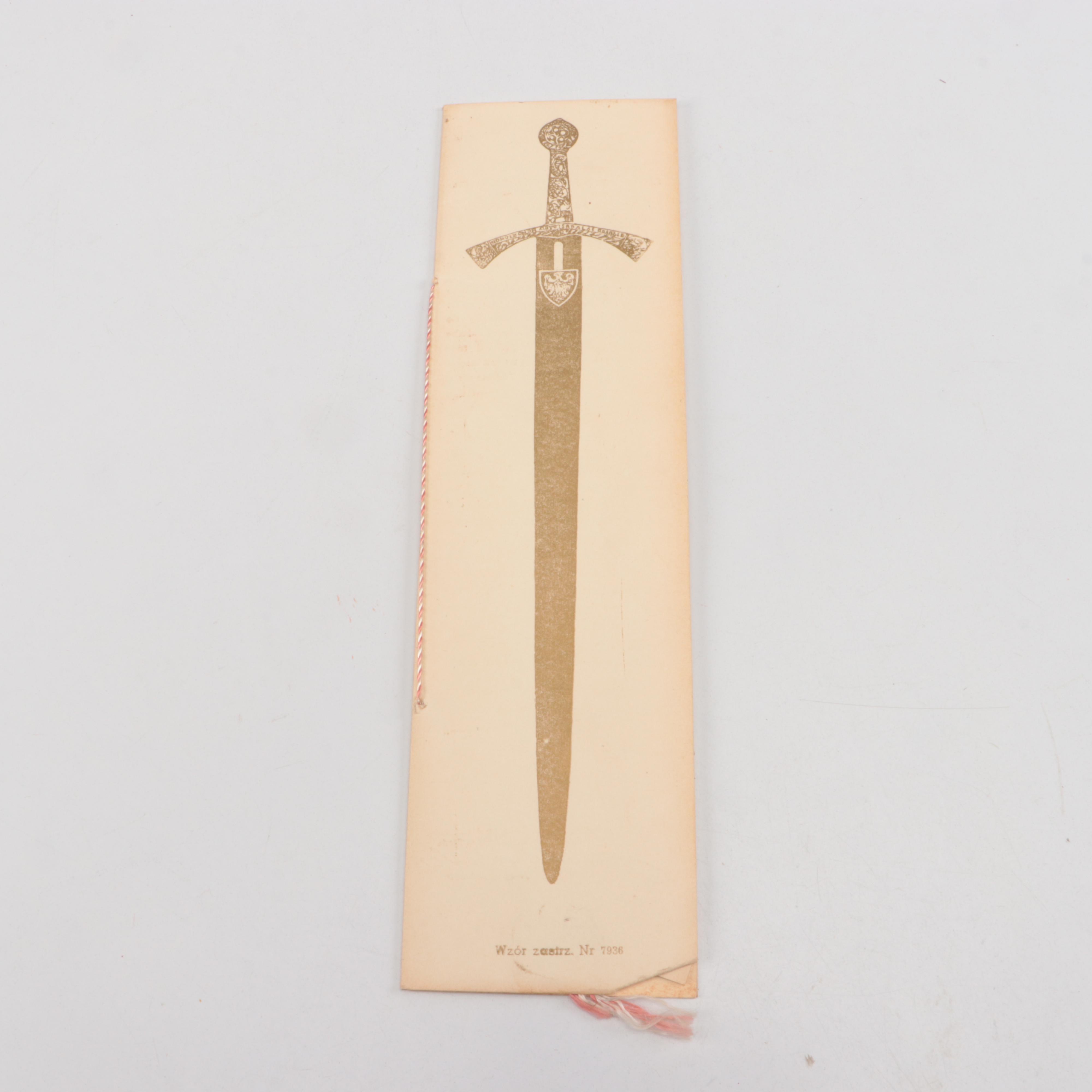 Polish Miniature Replica of "Szczerbier" Coronation Sword with Wooden ...