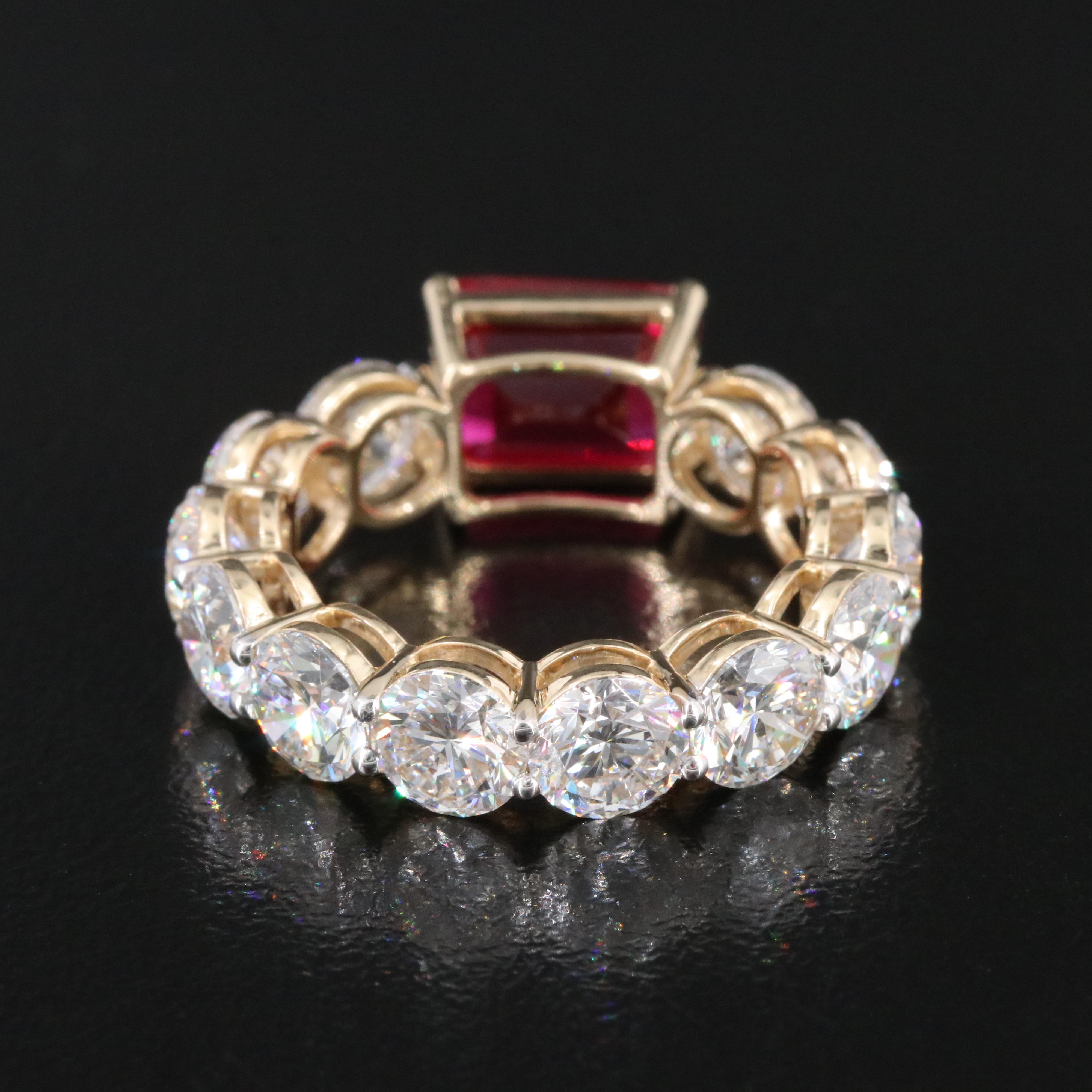 14K 2.97 CT Ruby and 6.00 CTW Lab Grown Diamond Eternity Band | EBTH