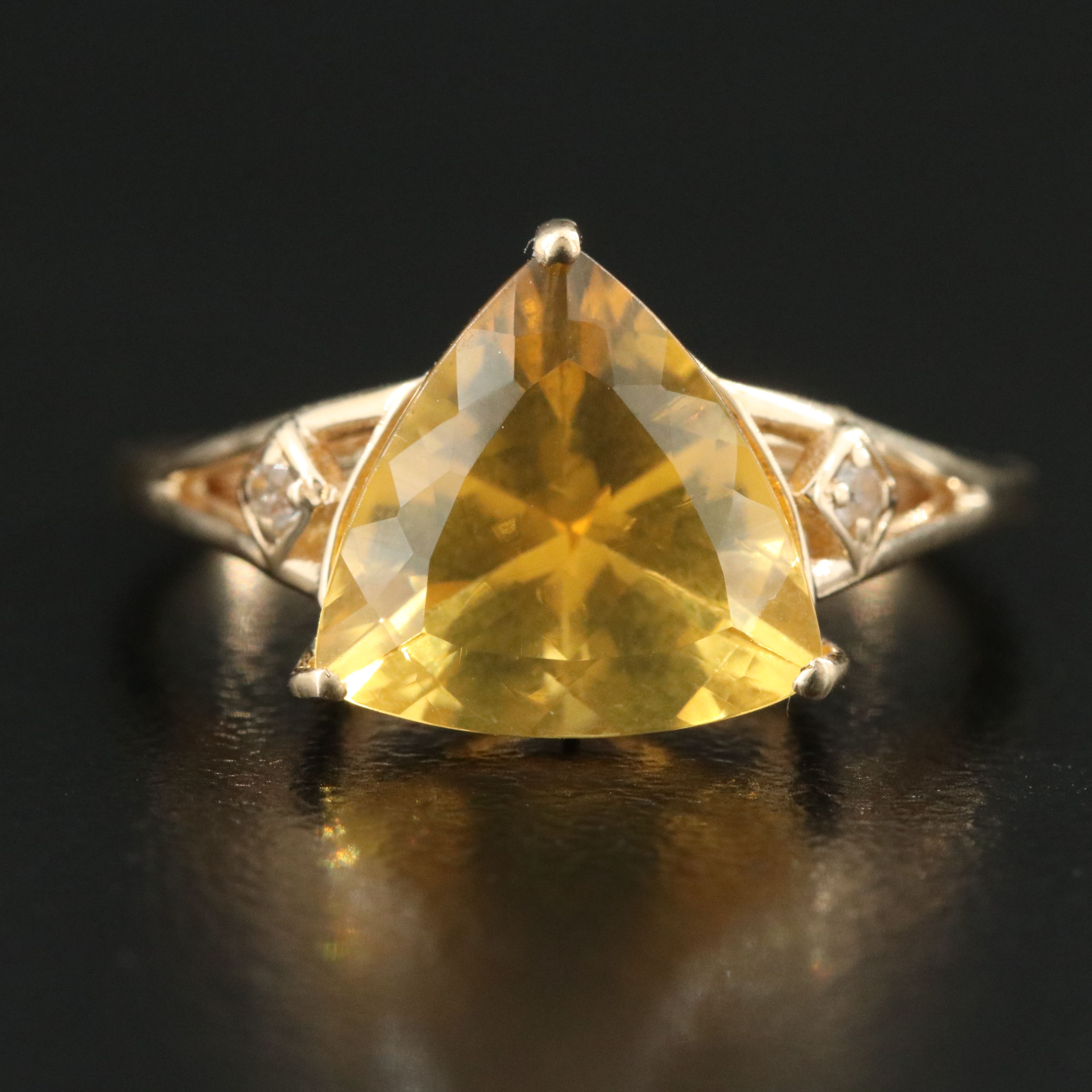 14K Fire Opal and Sapphire Ring | EBTH