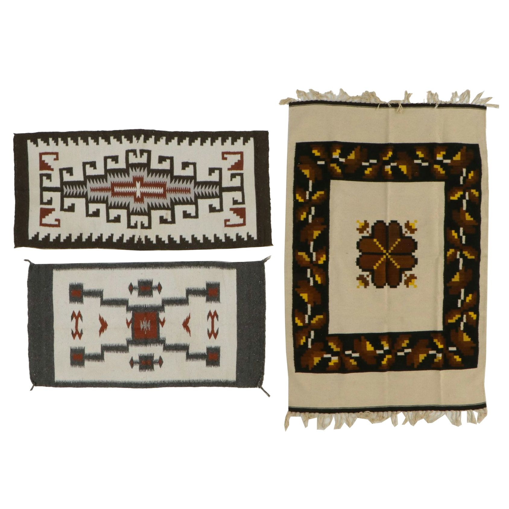 2' x 5' Handwoven Navajo Ganado & Storm Rugs, 4' x 6'2 Oaxacan Rug | EBTH