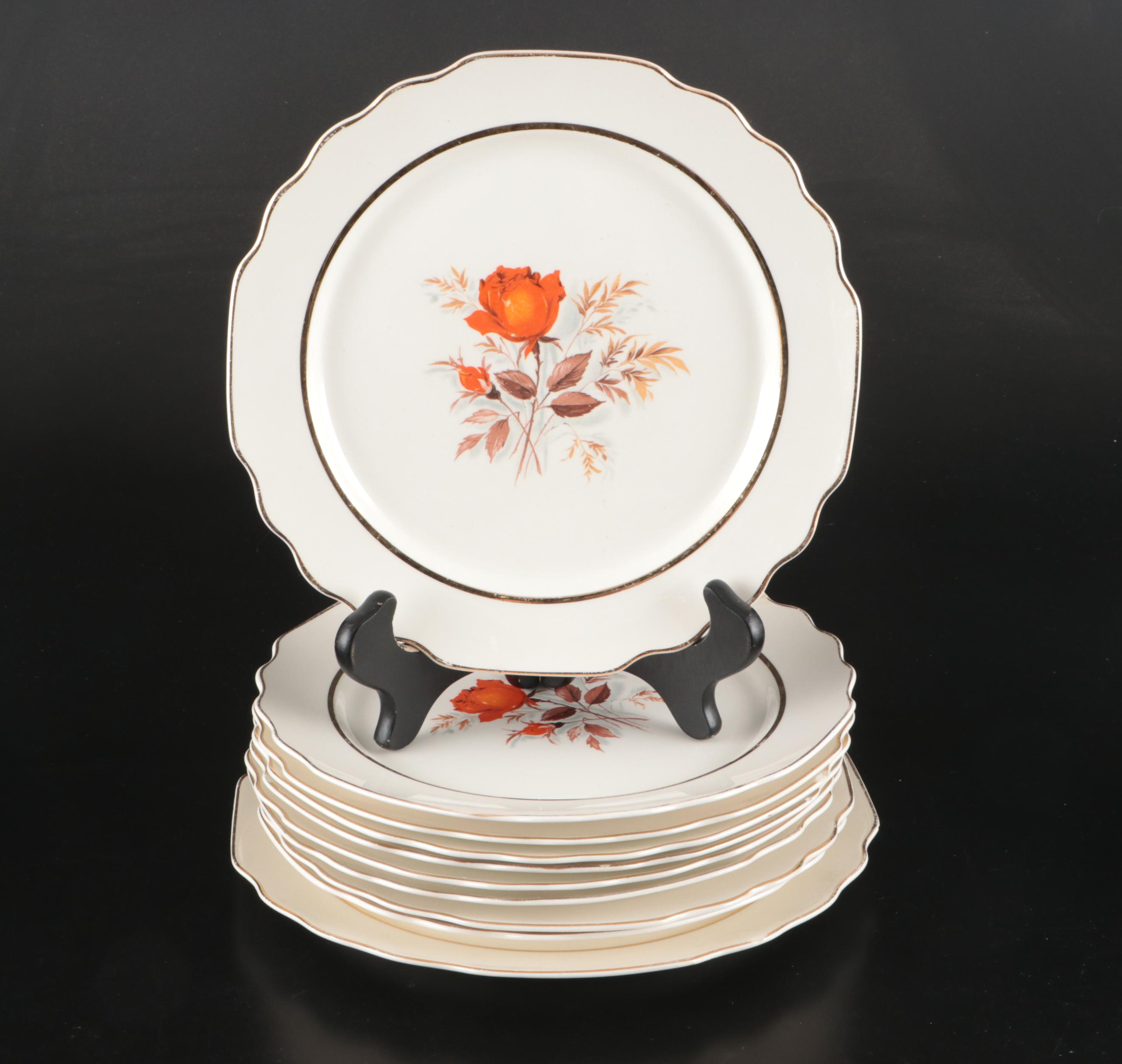 W.S. George "Vermillion Rose" Porcelain Dinnerware | EBTH