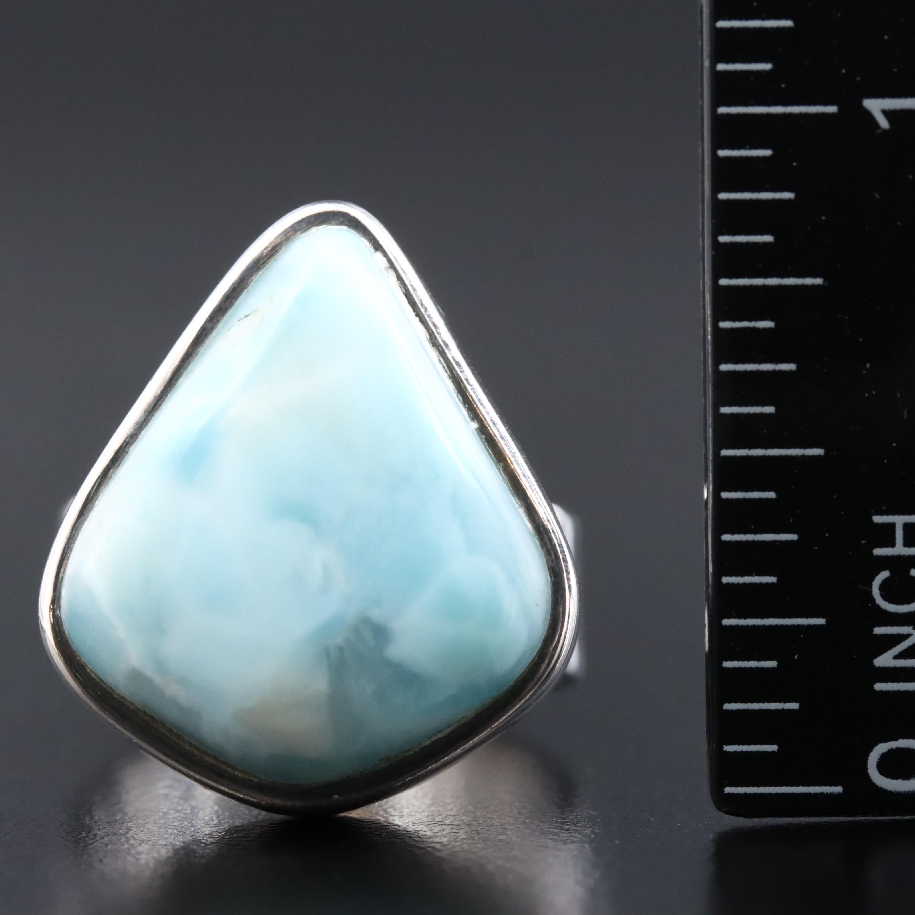 Sterling Larimar Ring | EBTH