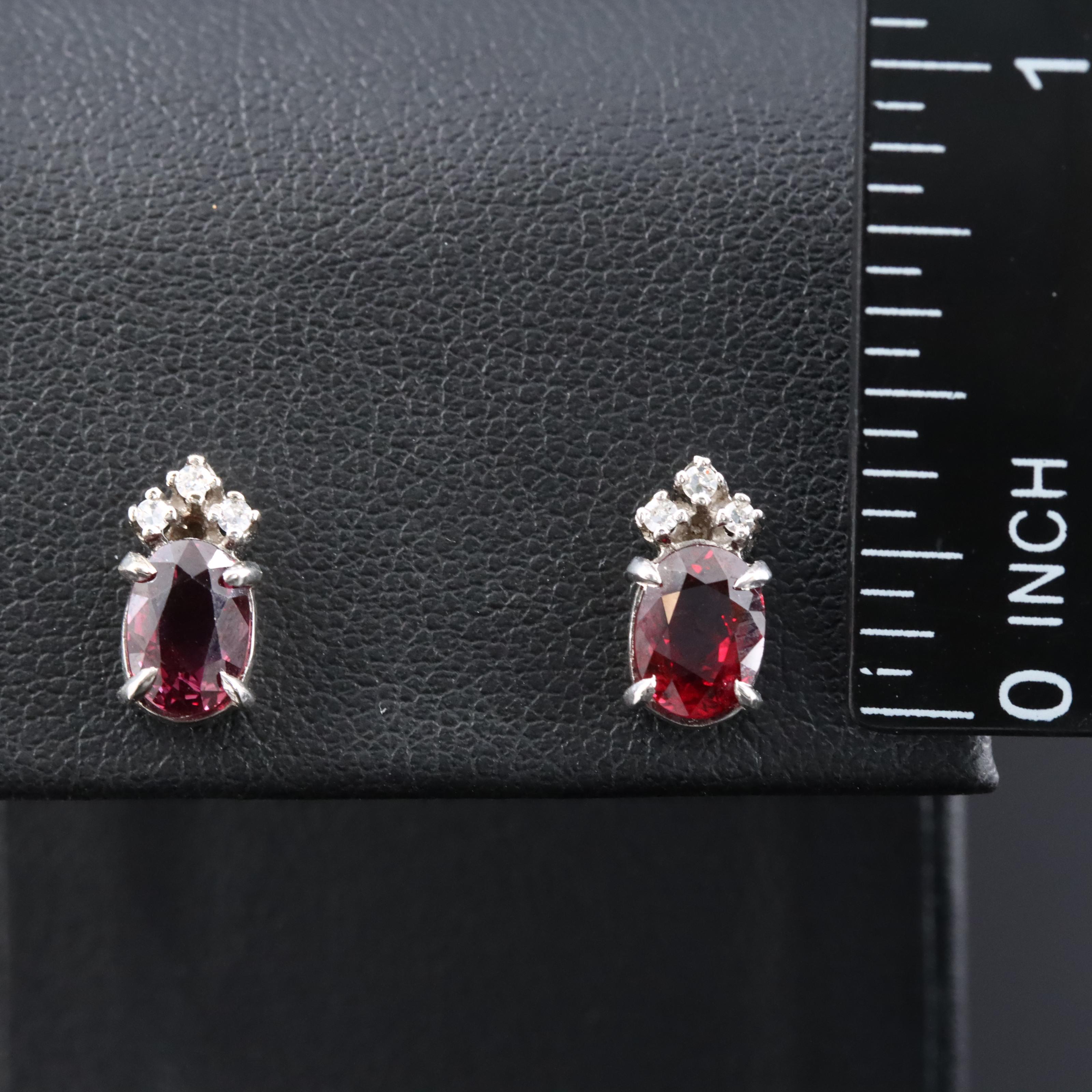 14K Ruby and Diamond Stud Earrings | EBTH