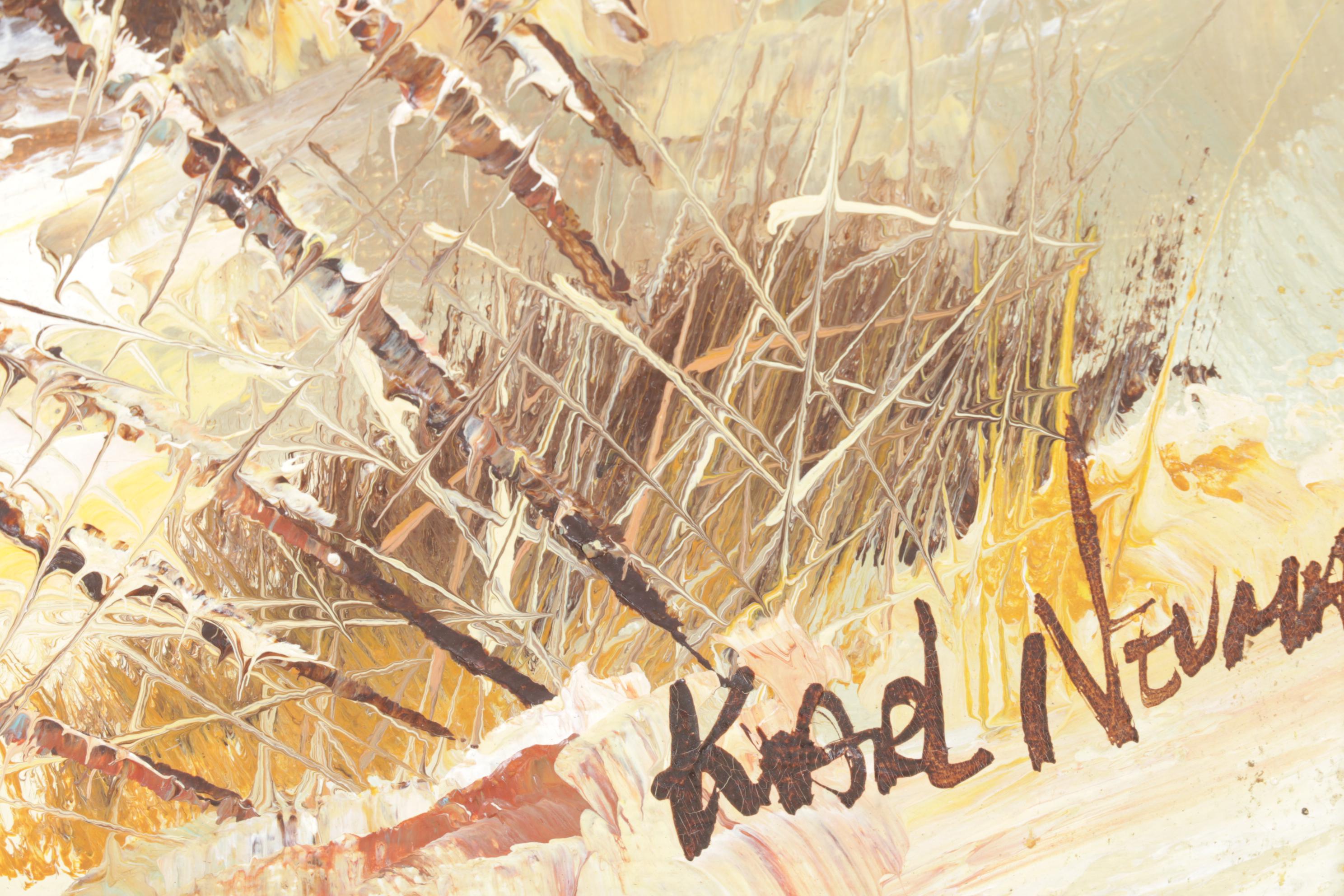 Karl Neumann Golden Beach Landscape with Boat Oil Painting | EBTH