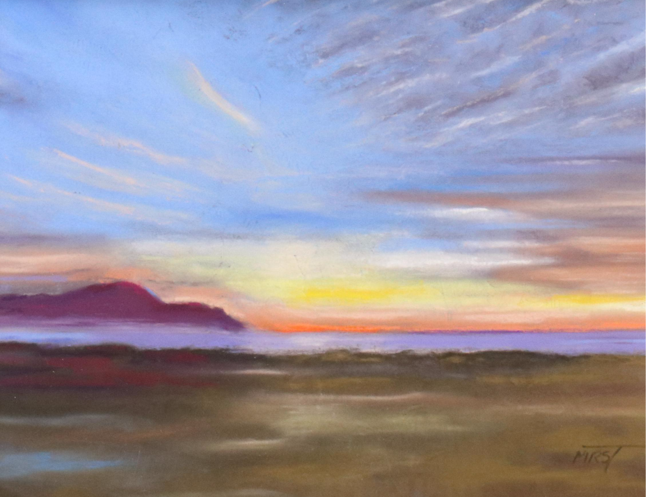 Susan Thomas Chalk Pastel Drawing of Landscape at Daybreak | EBTH