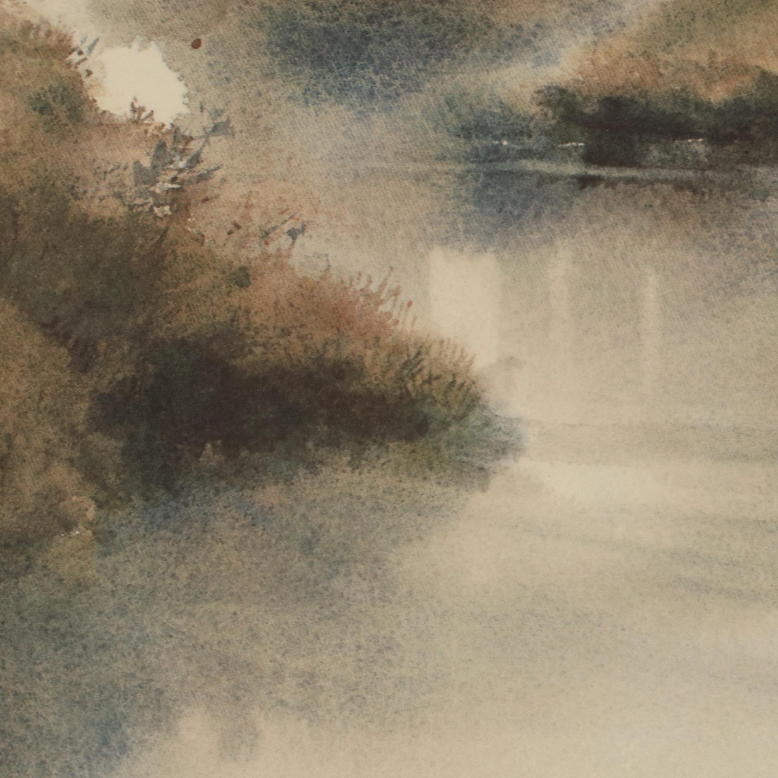 Nancy Taylor Stonington Offset Lithograph "Russian River," Circa 1979 ...