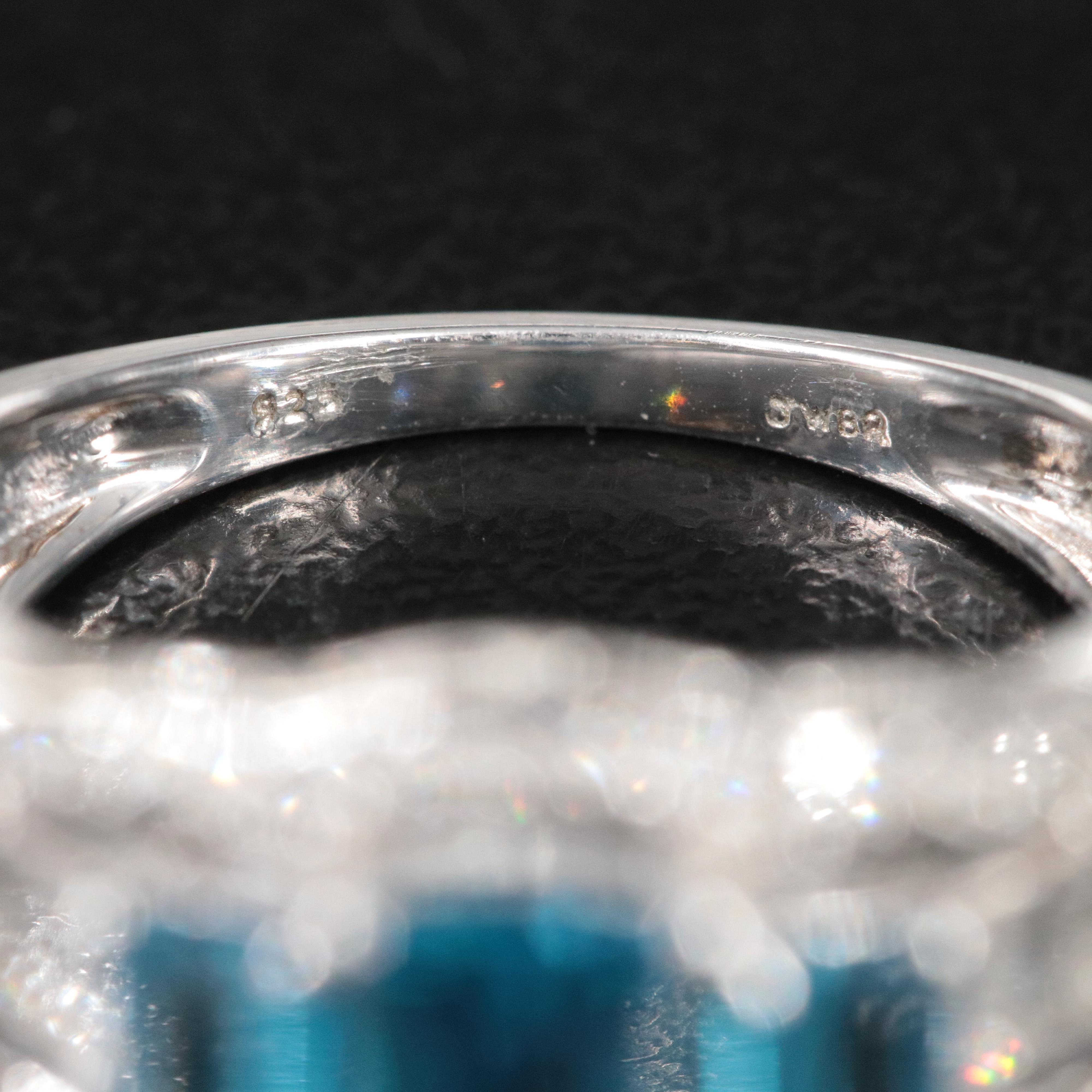 Sterling Topaz and Diamond Tapered Ring | EBTH