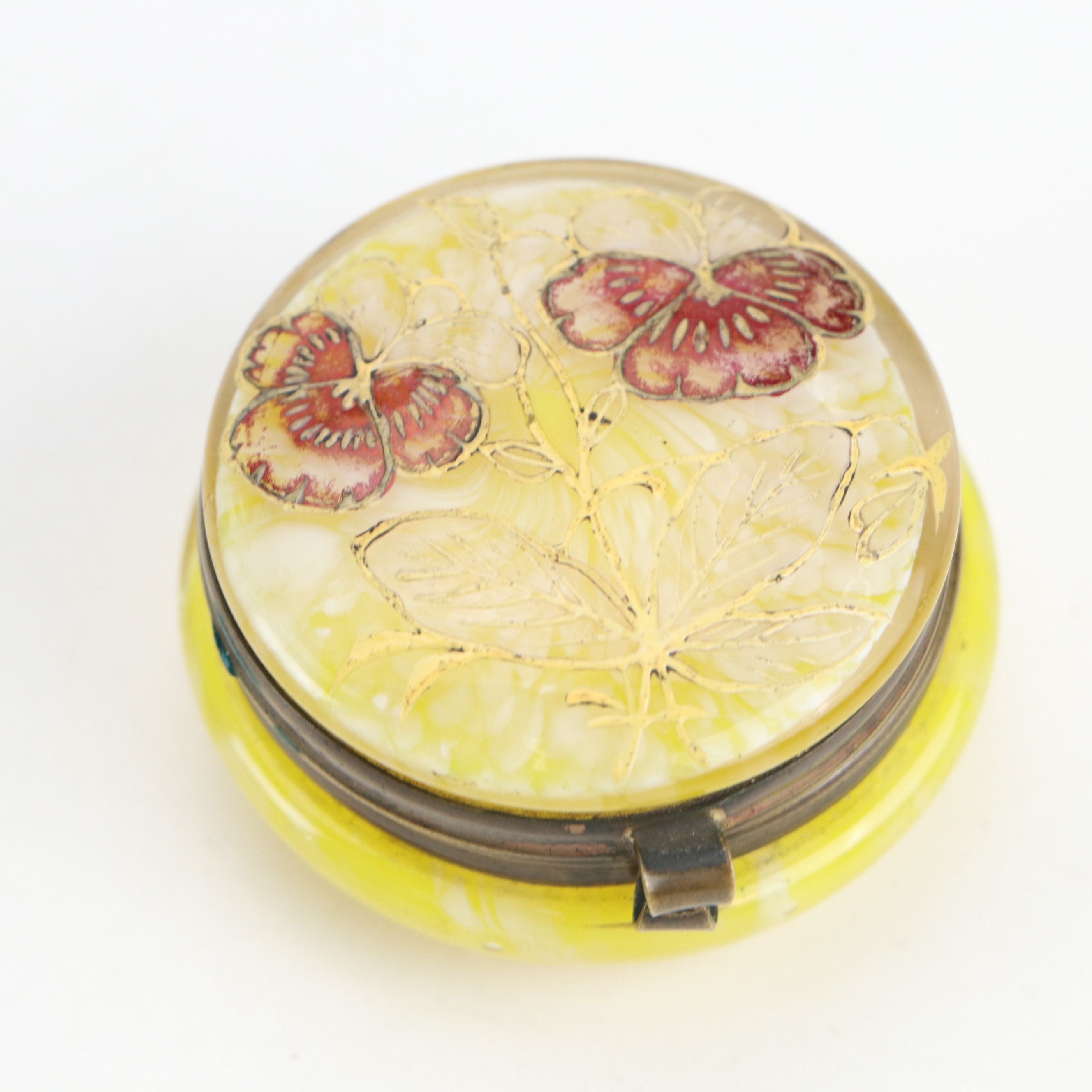 Vanity Tools Including Hand Mirror, Brushes, Hand-Painted Compact and ...