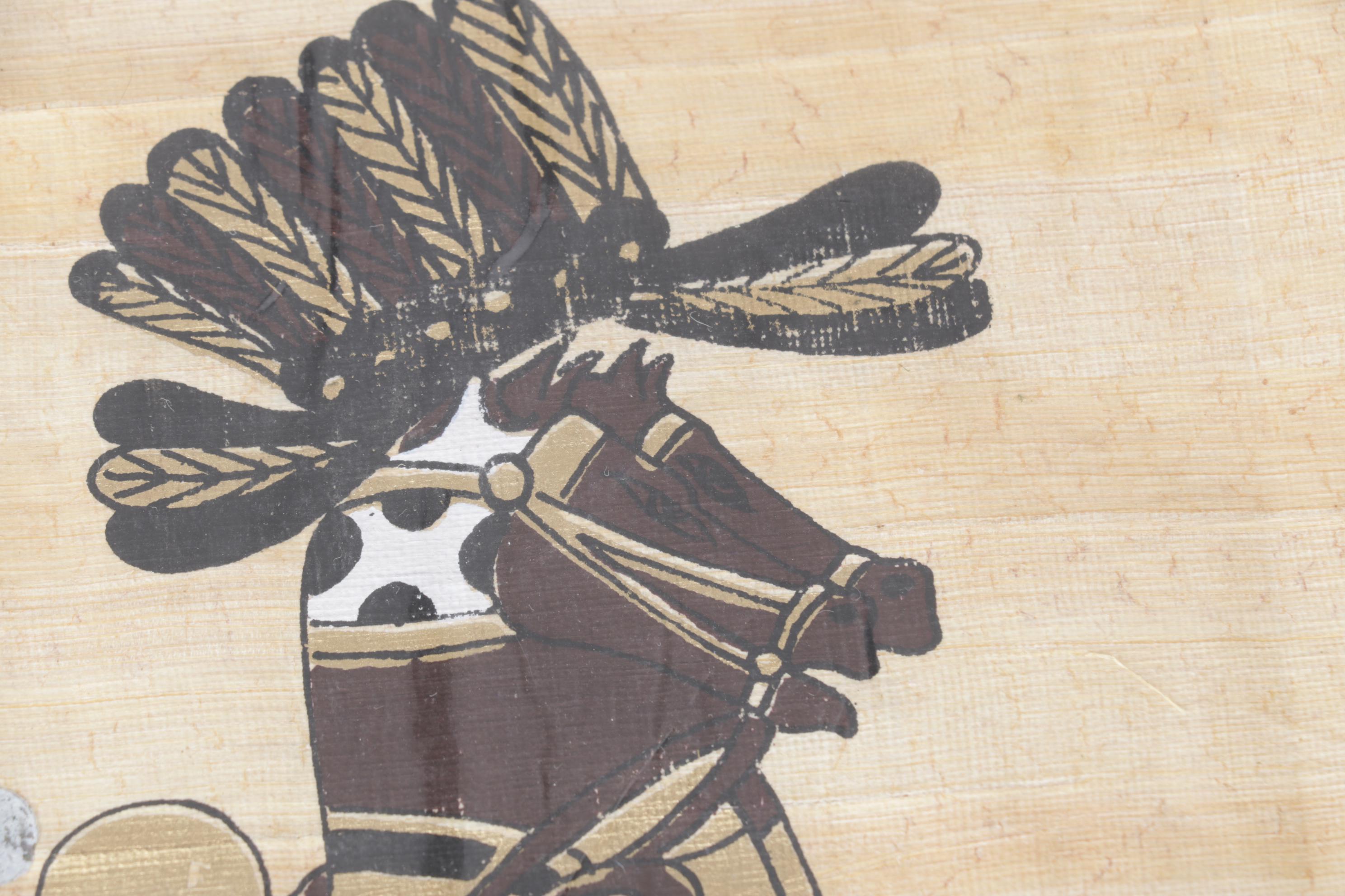 Egyptian Papyrus Panel of King Rhamses II on War Chariot | EBTH