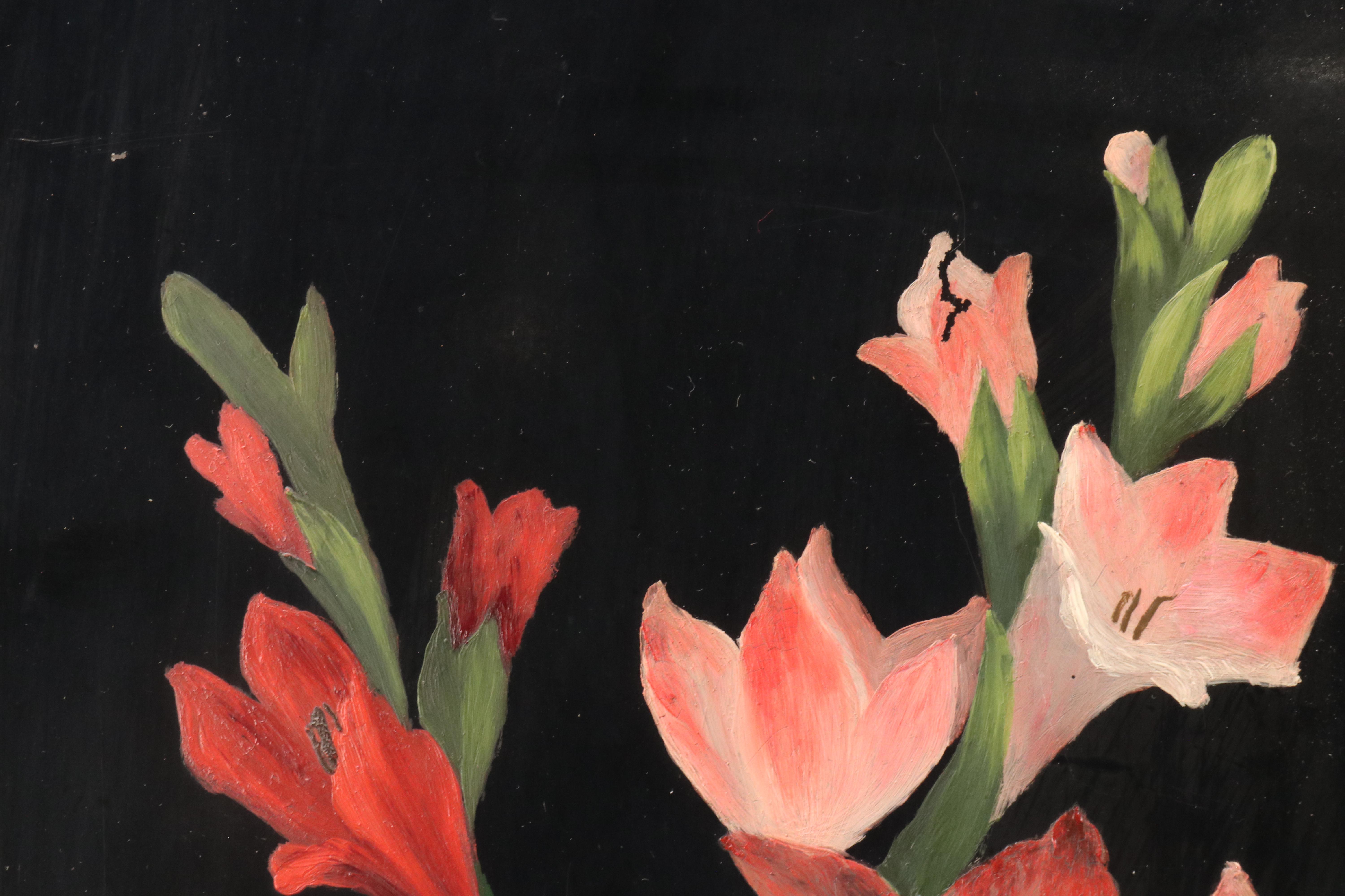E. Stillwaugh Oil Paintings of Calla Lilies and Gladiolus, 20th Century ...