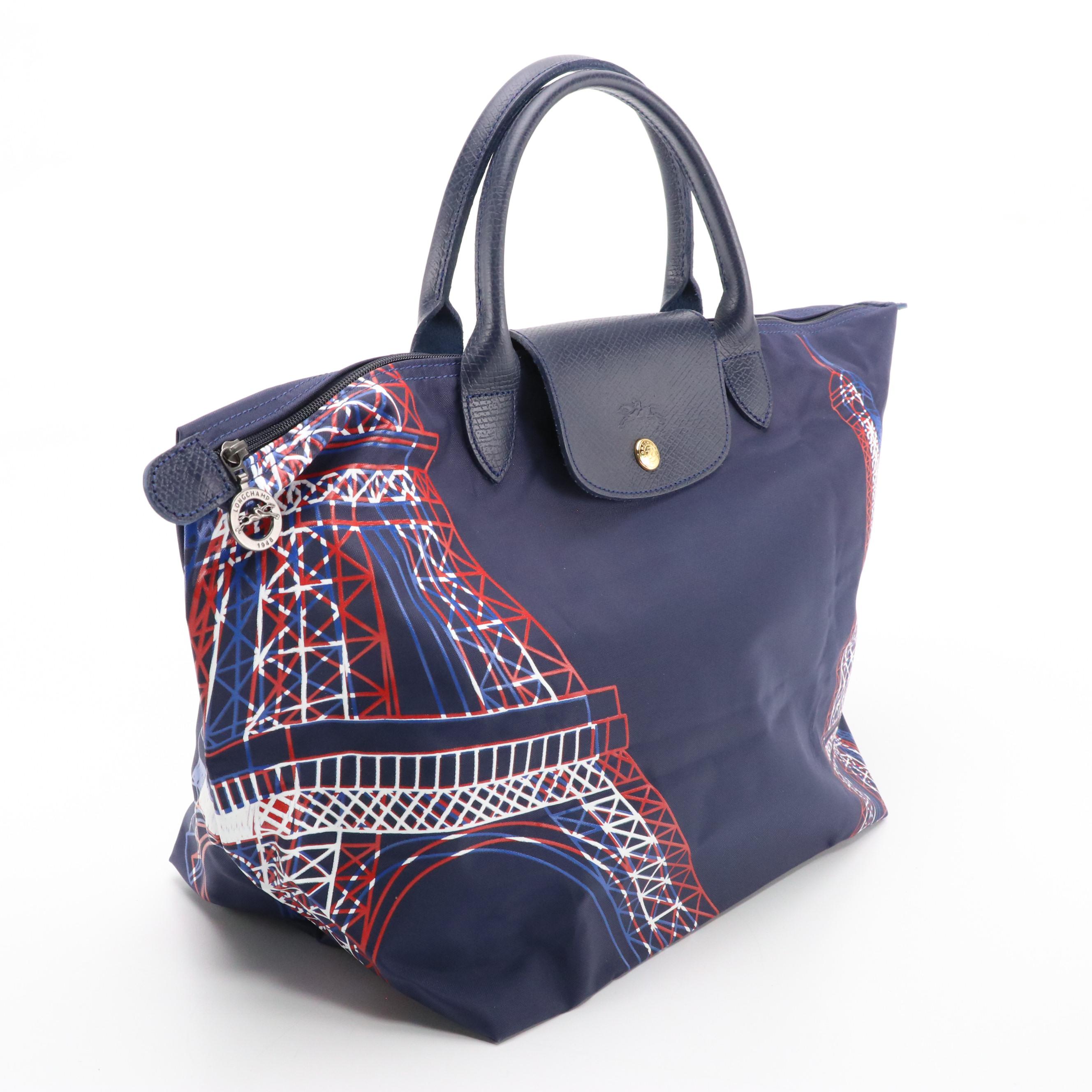 Longchamp Le Pliage Medium Shopping Tote in Eiffel Tower Print Nylon ...