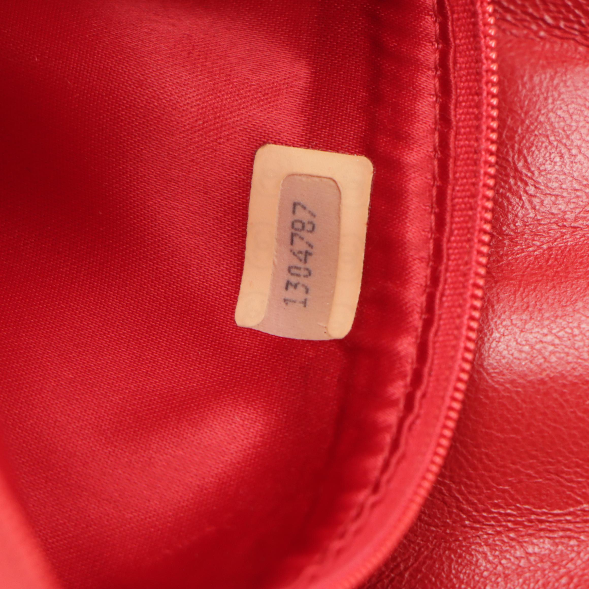 Chanel Large Front Pocket Camera Shoulder Bag in Red Diamond Stitched ...