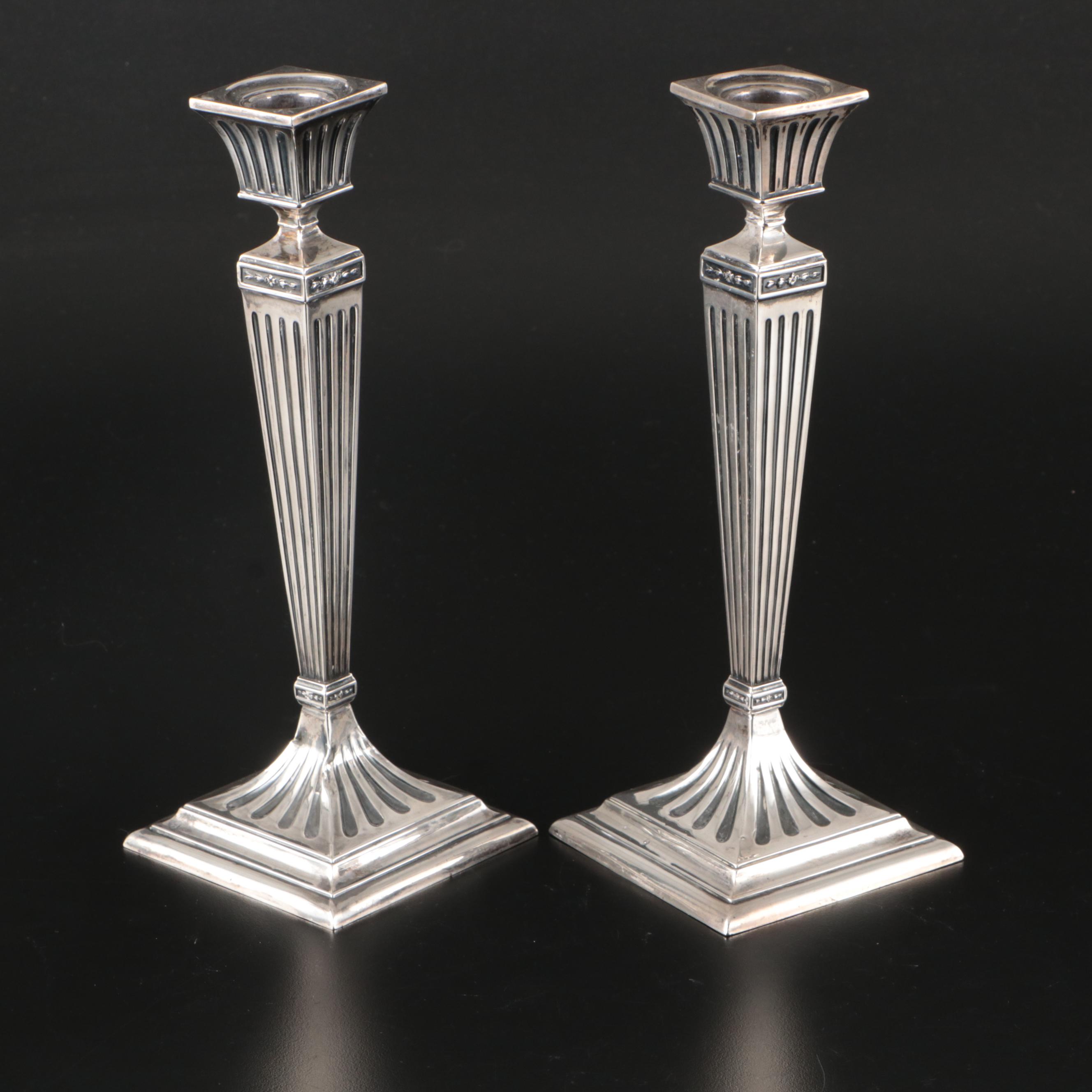 La Pierre Adams Style Sterling Silver Candlestick Pair | EBTH