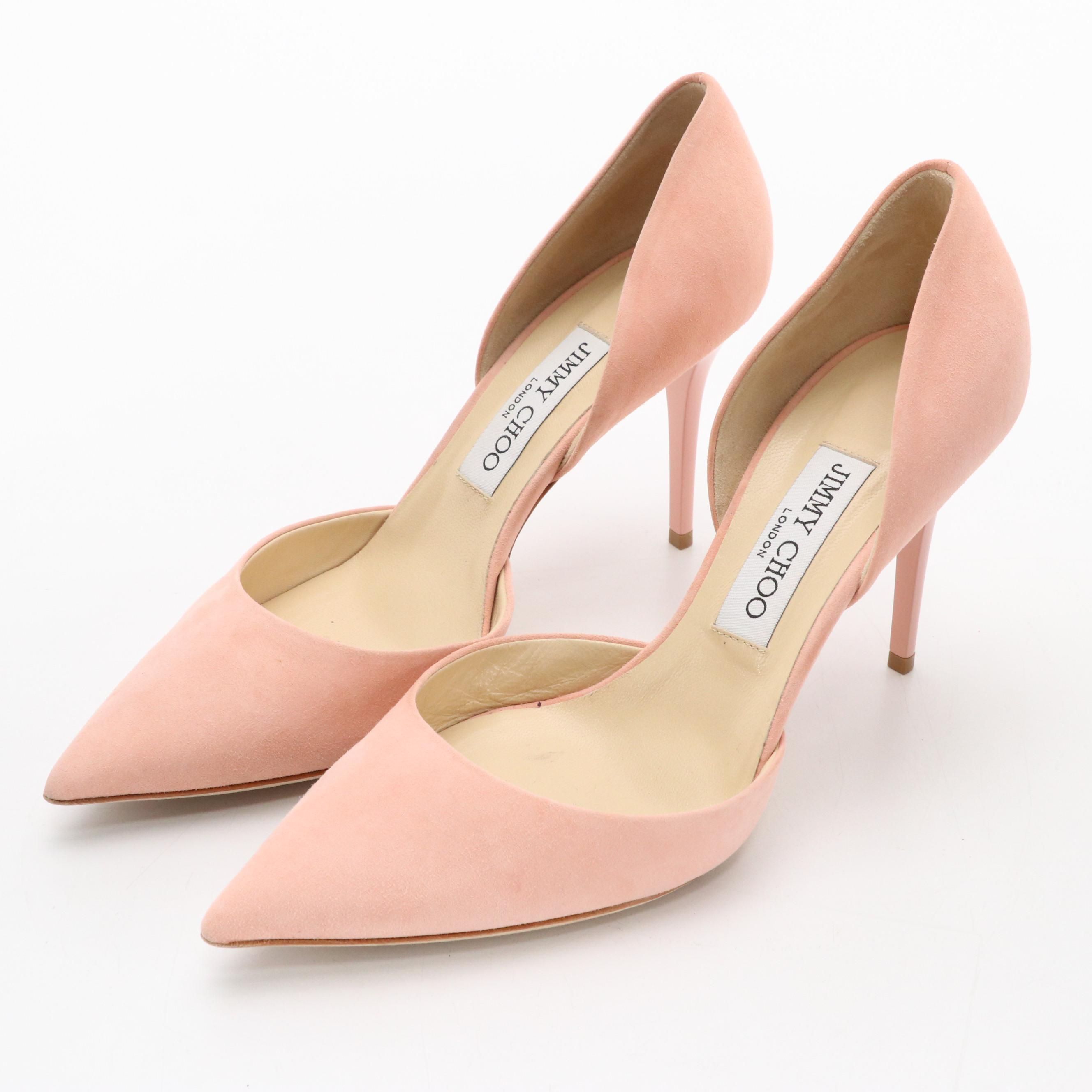 Jimmy Choo "Addison" Pointed-Toe D'Orsay Pumps in Sorbet Suede, With ...