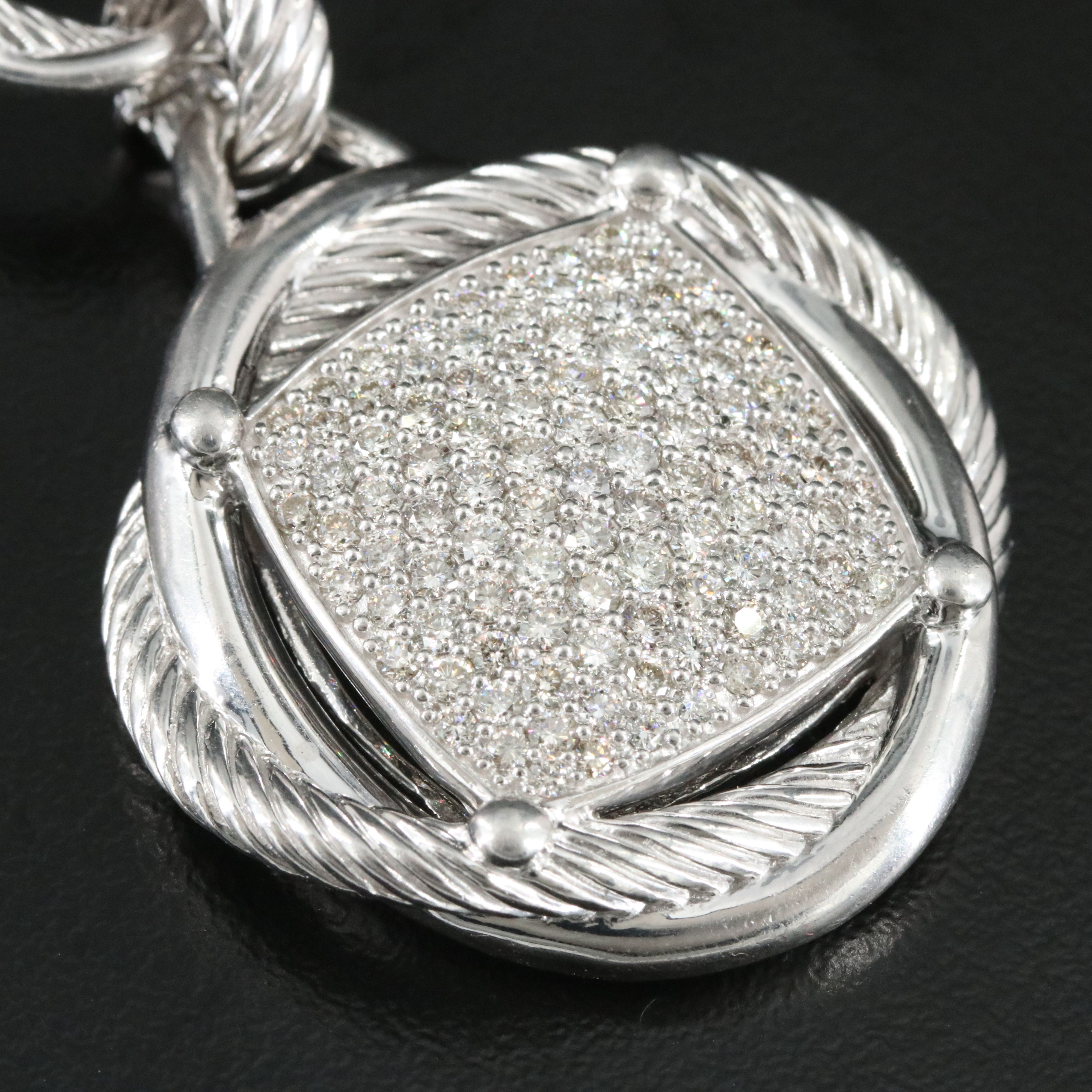 David Yurman Infinity Sterling 2.25 CTW Diamond Necklace and Enhancer ...