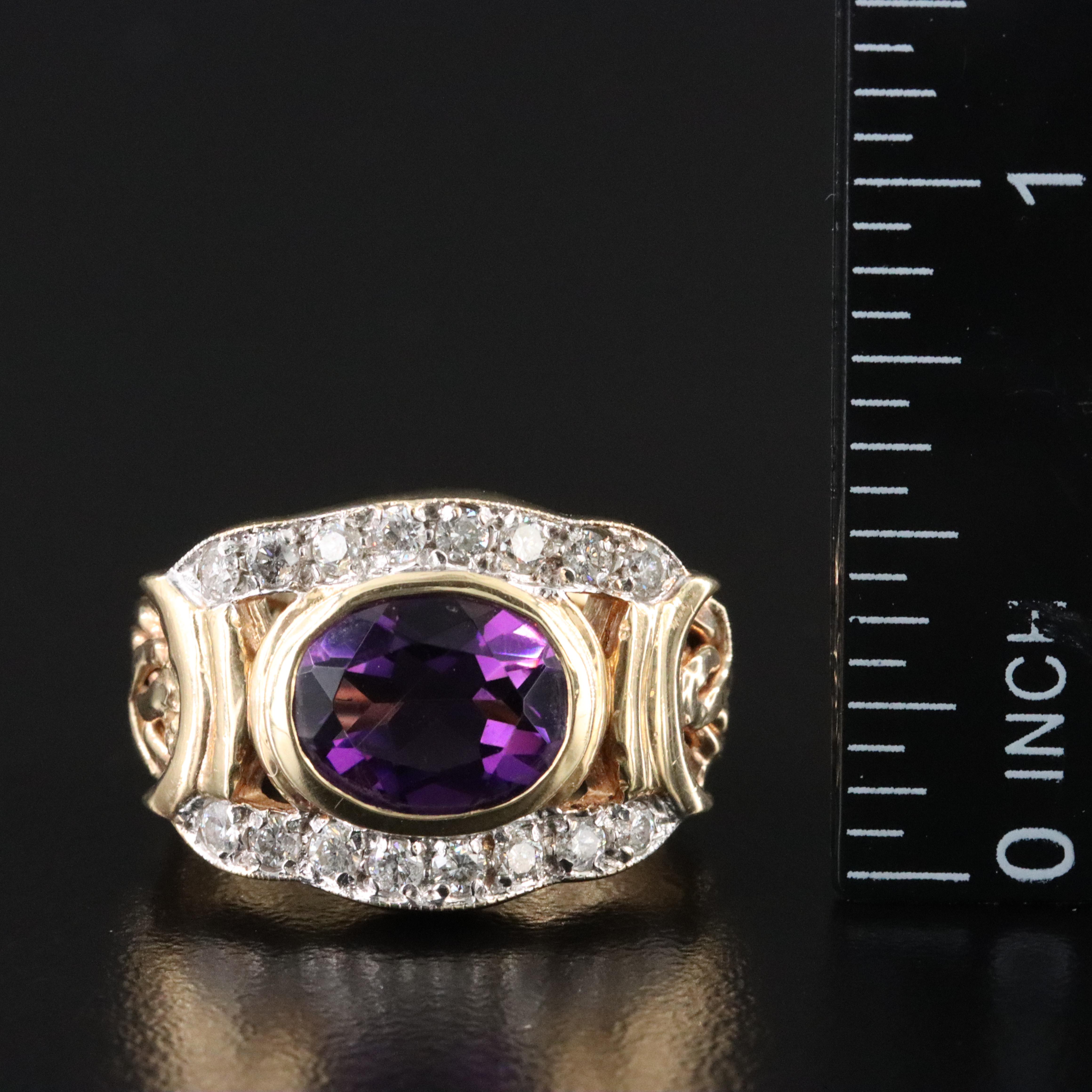14K Amethyst and Diamond Ring | EBTH