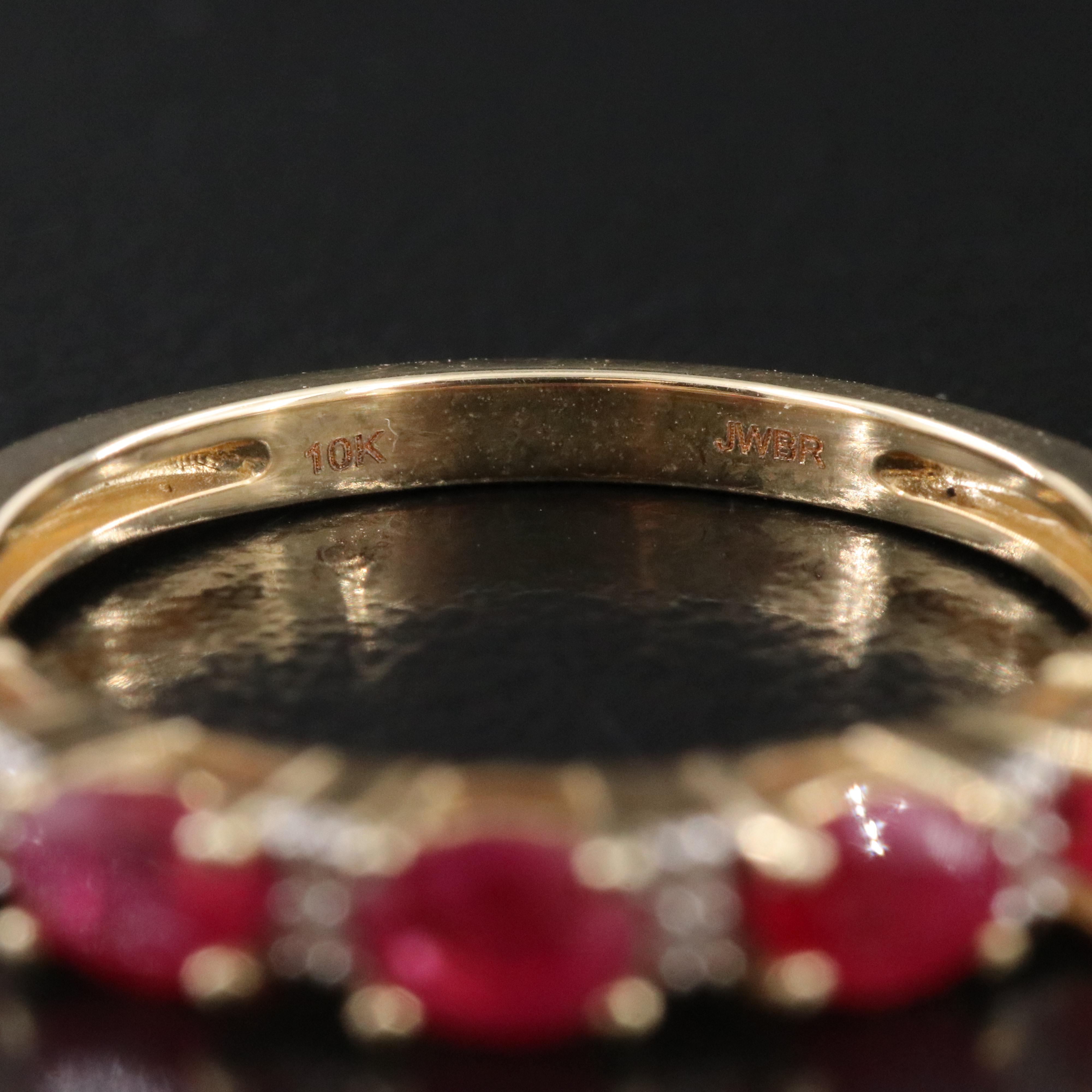 10K Ruby and White Sapphire Ring | EBTH