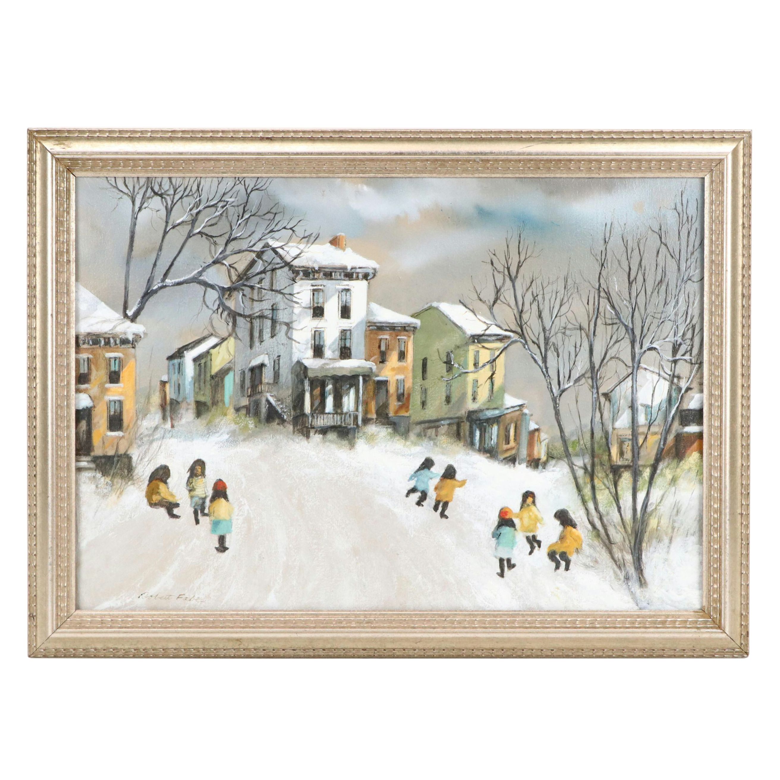 Robert Fabe Winter Landscape Oil Painting "The Key to the City" | EBTH
