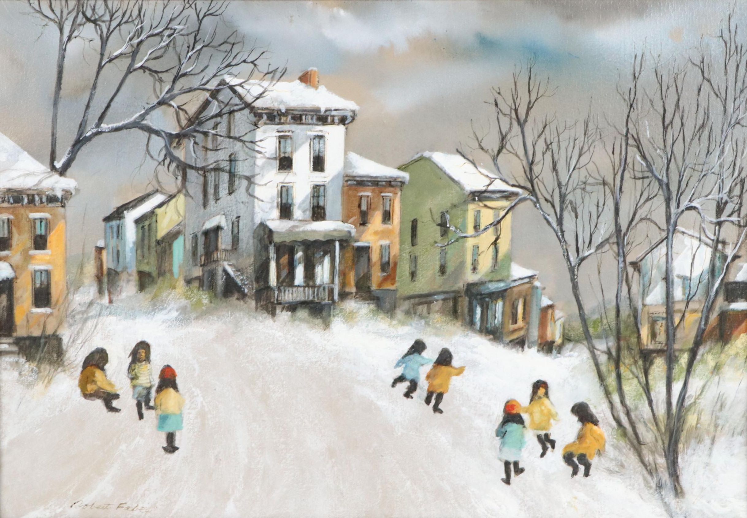 Robert Fabe Winter Landscape Oil Painting "The Key to the City" | EBTH