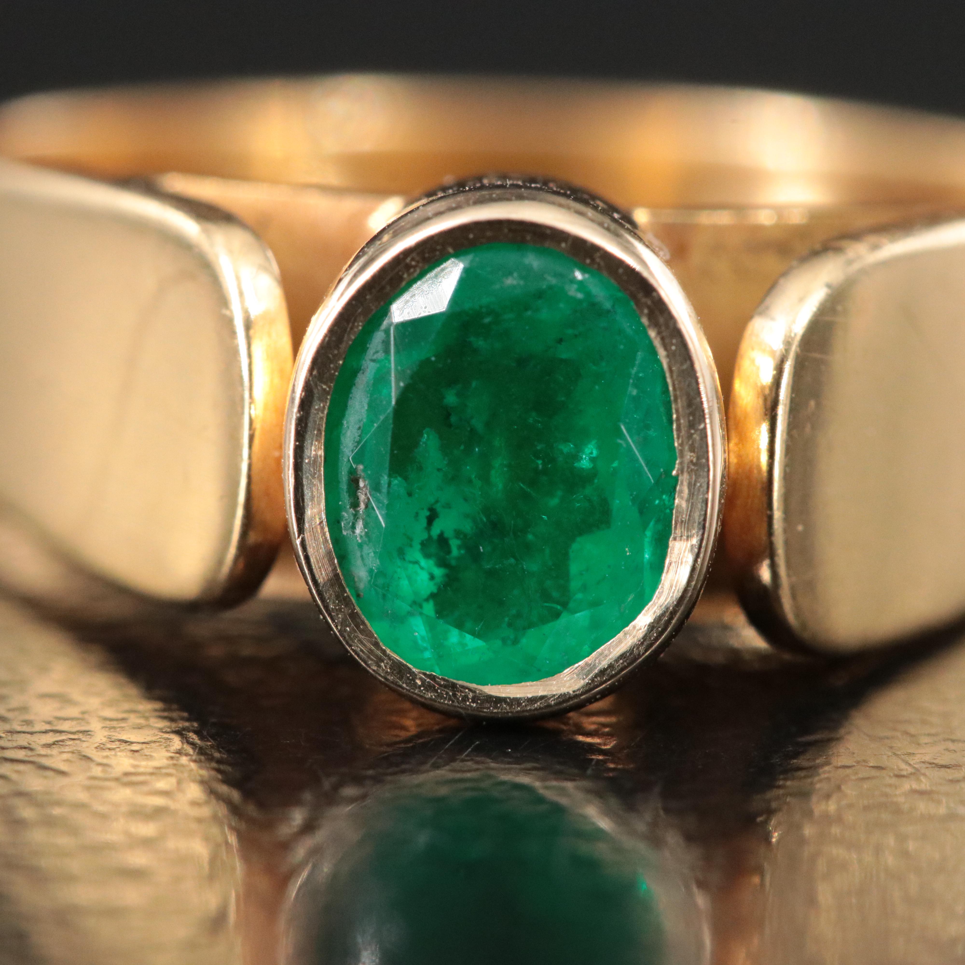 18K Emerald Solitaire Ring | EBTH