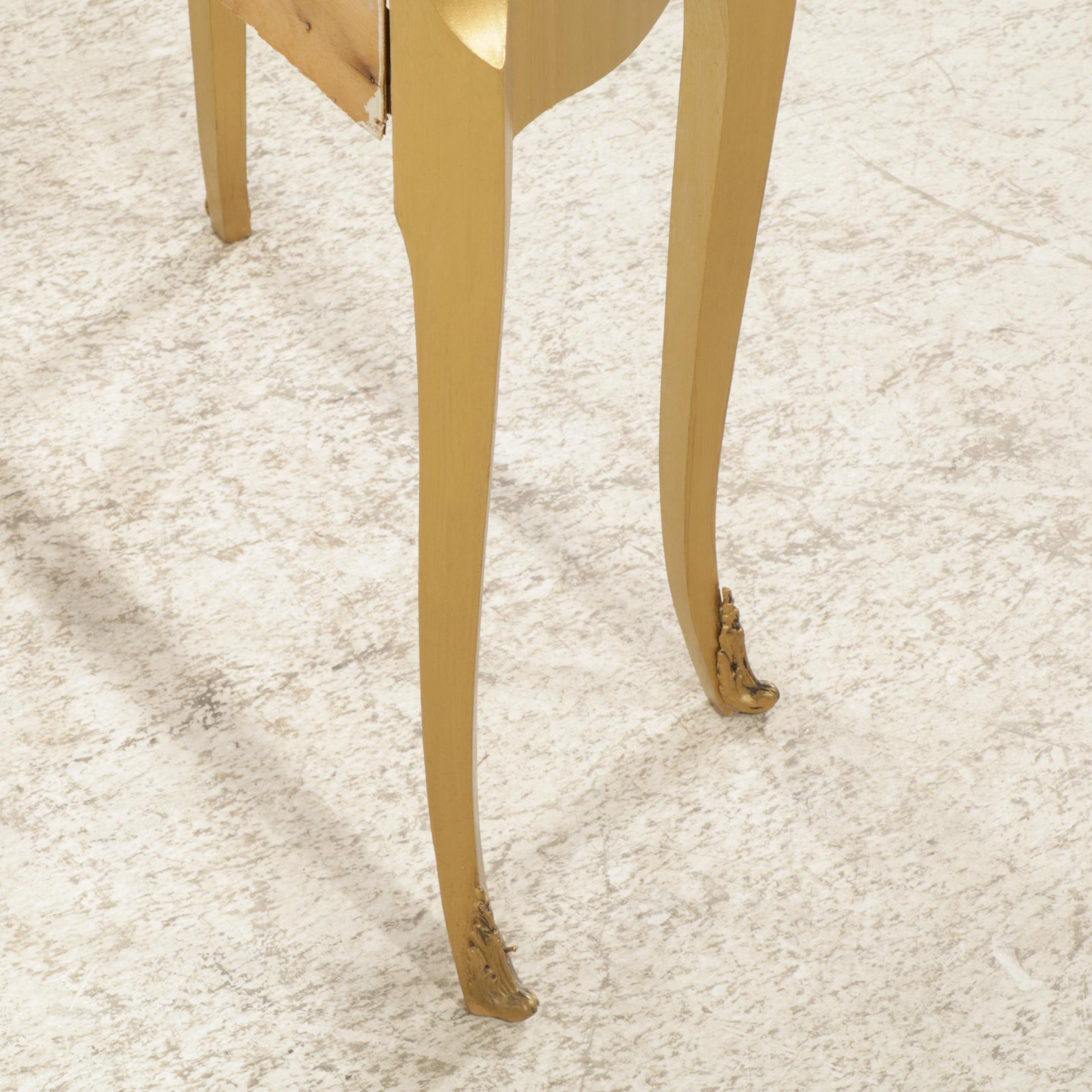 Louis XV Style Gold-Painted Demilune Side Table | EBTH
