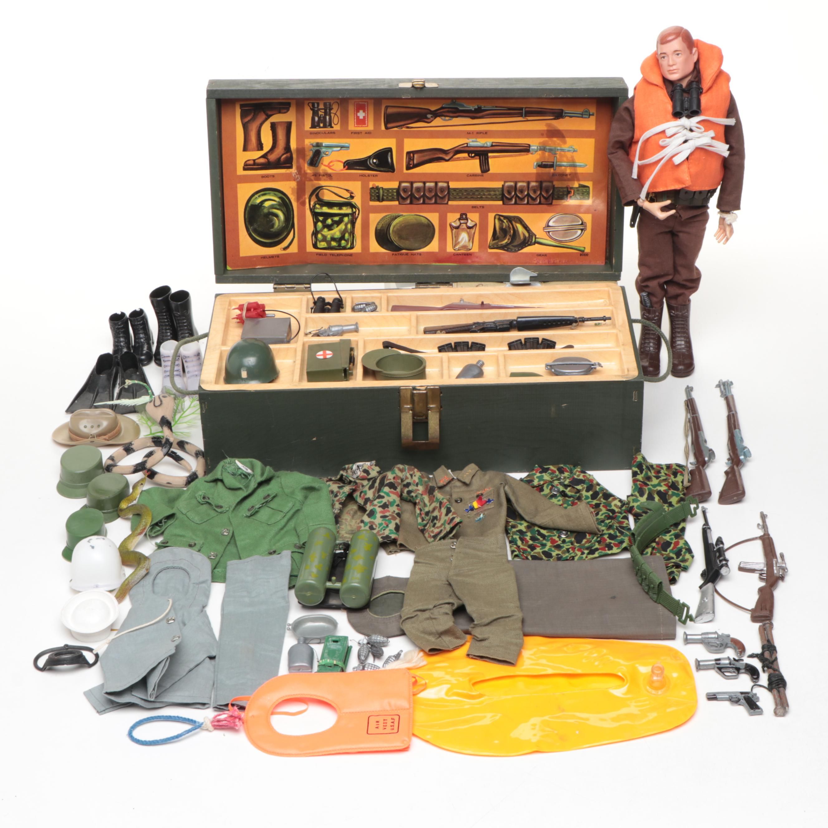 Hasbro GI Joe Doll, Clothes, Accessories and Official Foot Locker Case ...