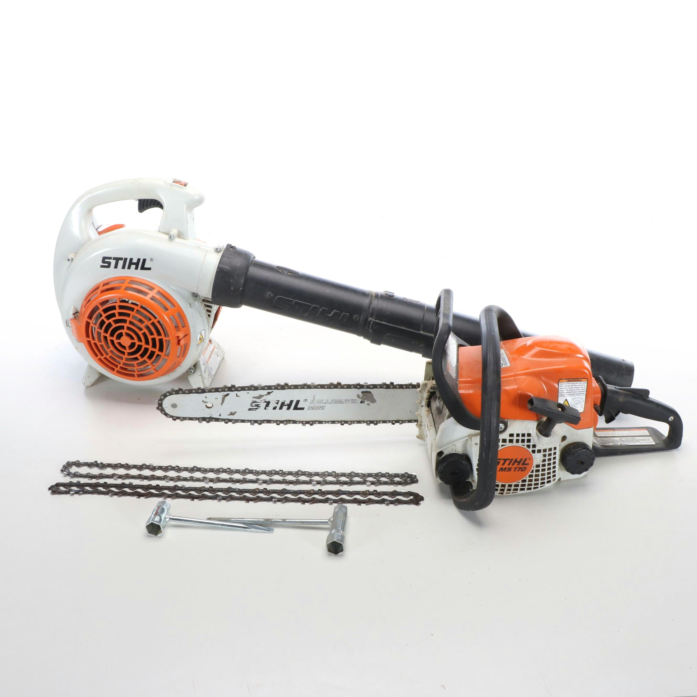 Stihl BG 56C Leaf Blower with Rollomatic E Mini Chainsaw | EBTH