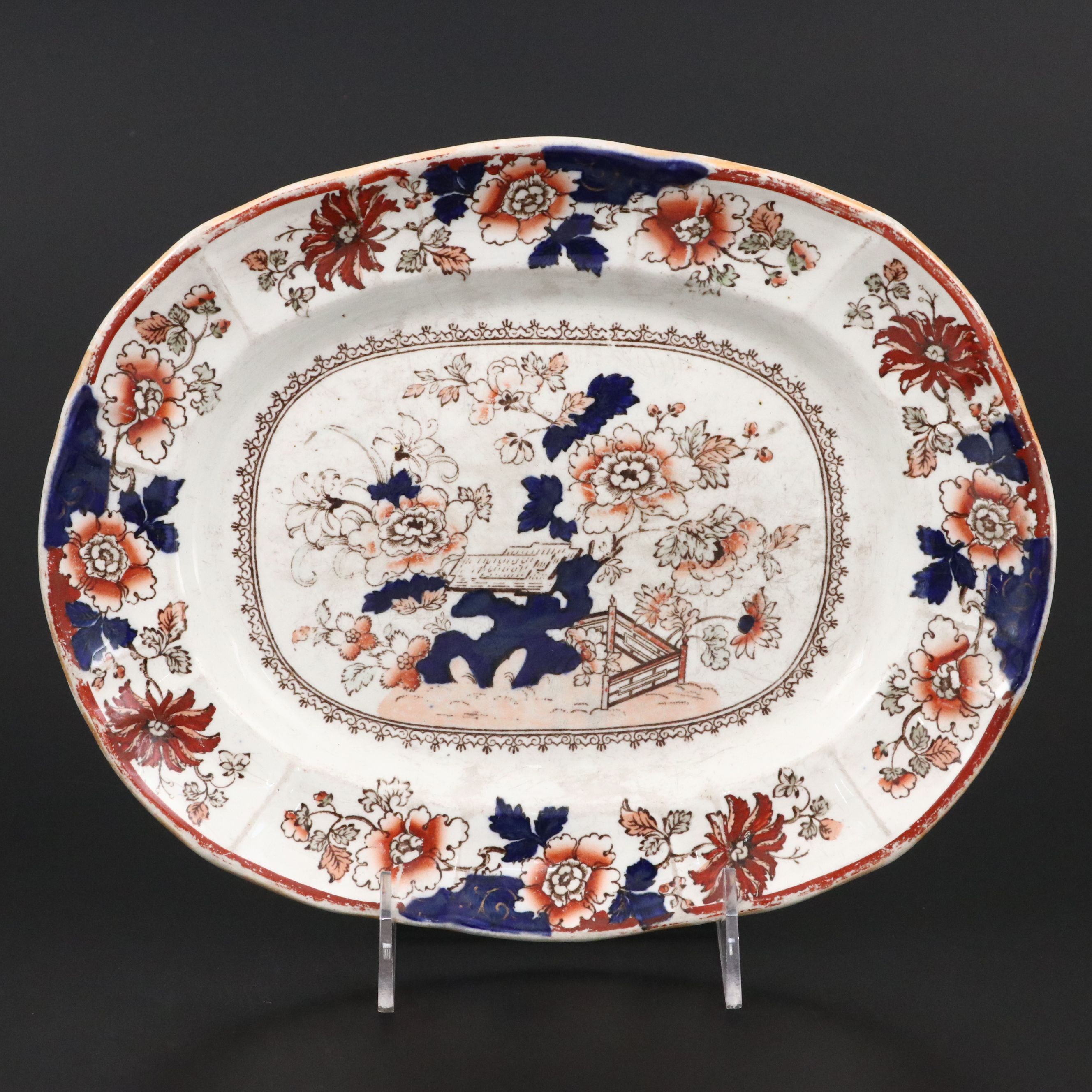 Mason's Ironstone Imari Style Platter with Bursley Ware Floral Bowl | EBTH