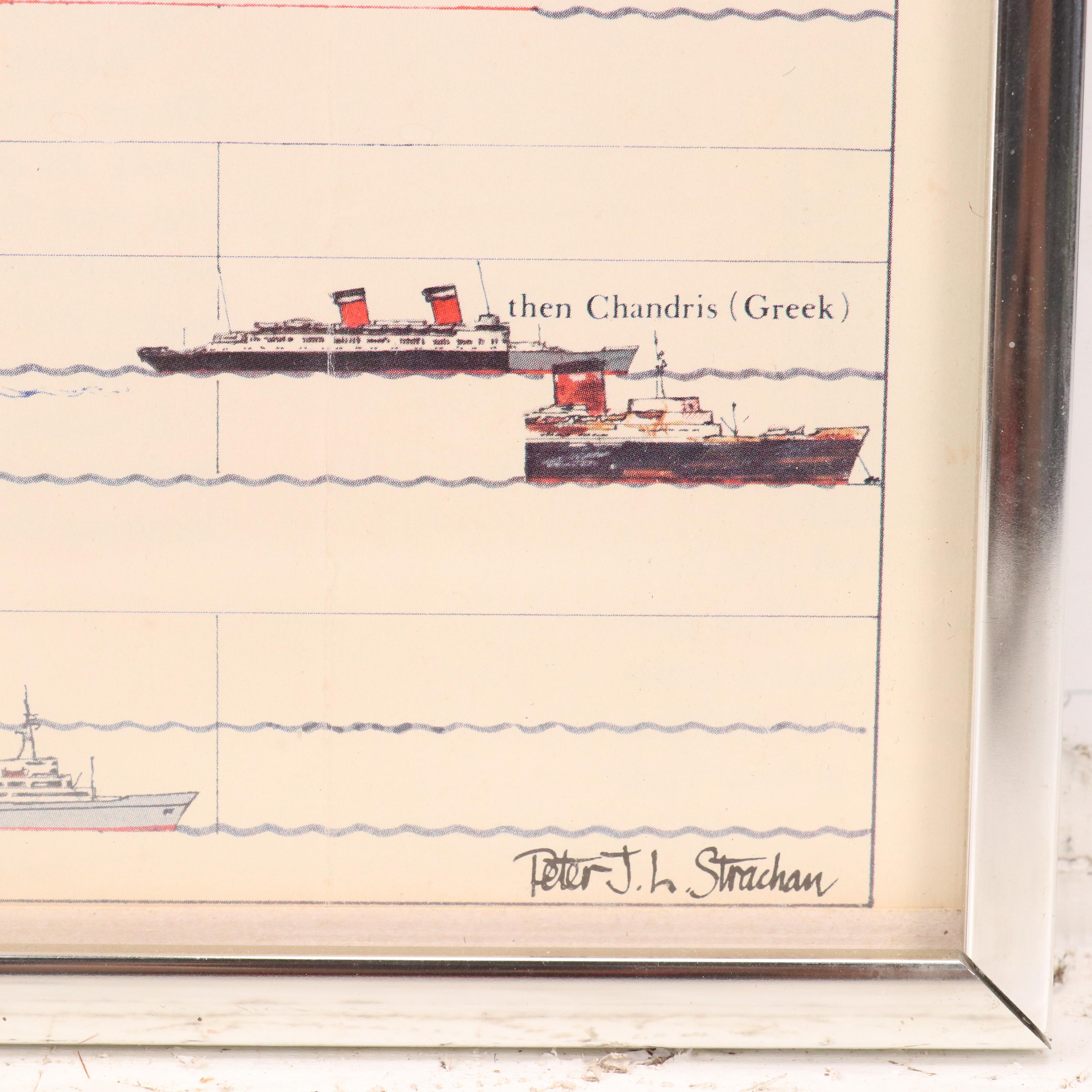 Offset Lithograph of 20th Century Passenger Liners of the Western Ocean ...