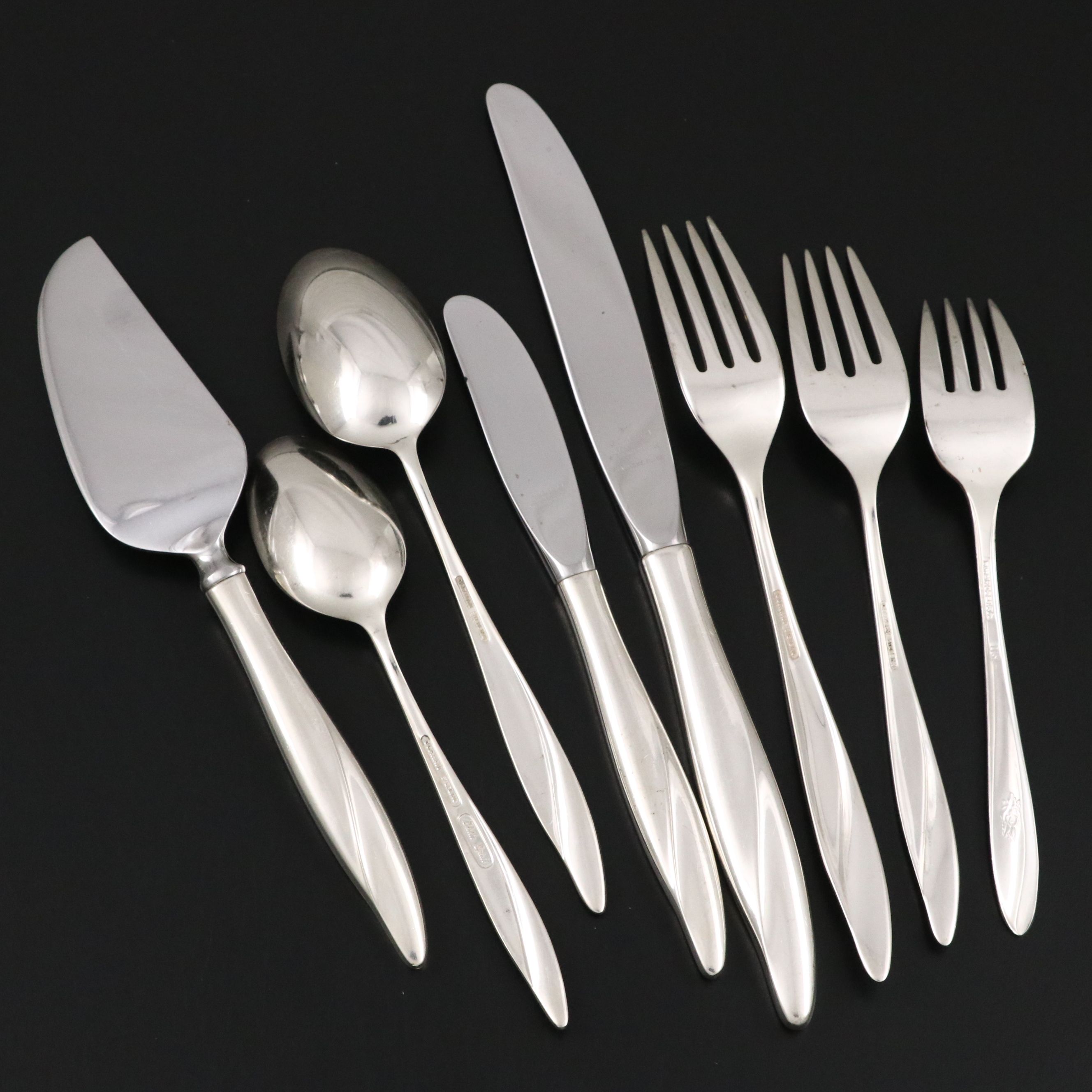 Gorham "Blithe Spirit" Sterling Silver Flatware with Wm Rogers Cocktail ...