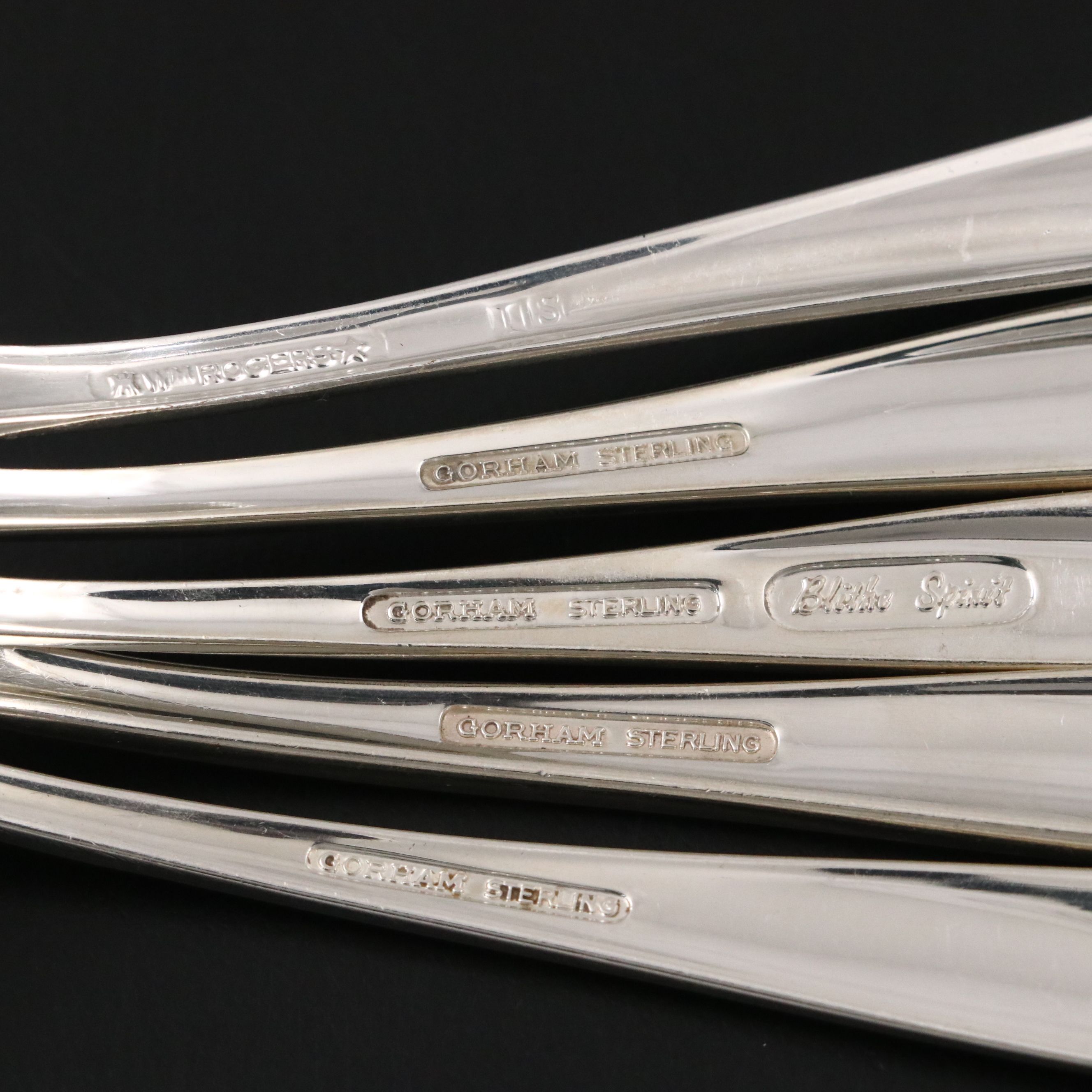 Gorham "Blithe Spirit" Sterling Silver Flatware with Wm Rogers Cocktail ...