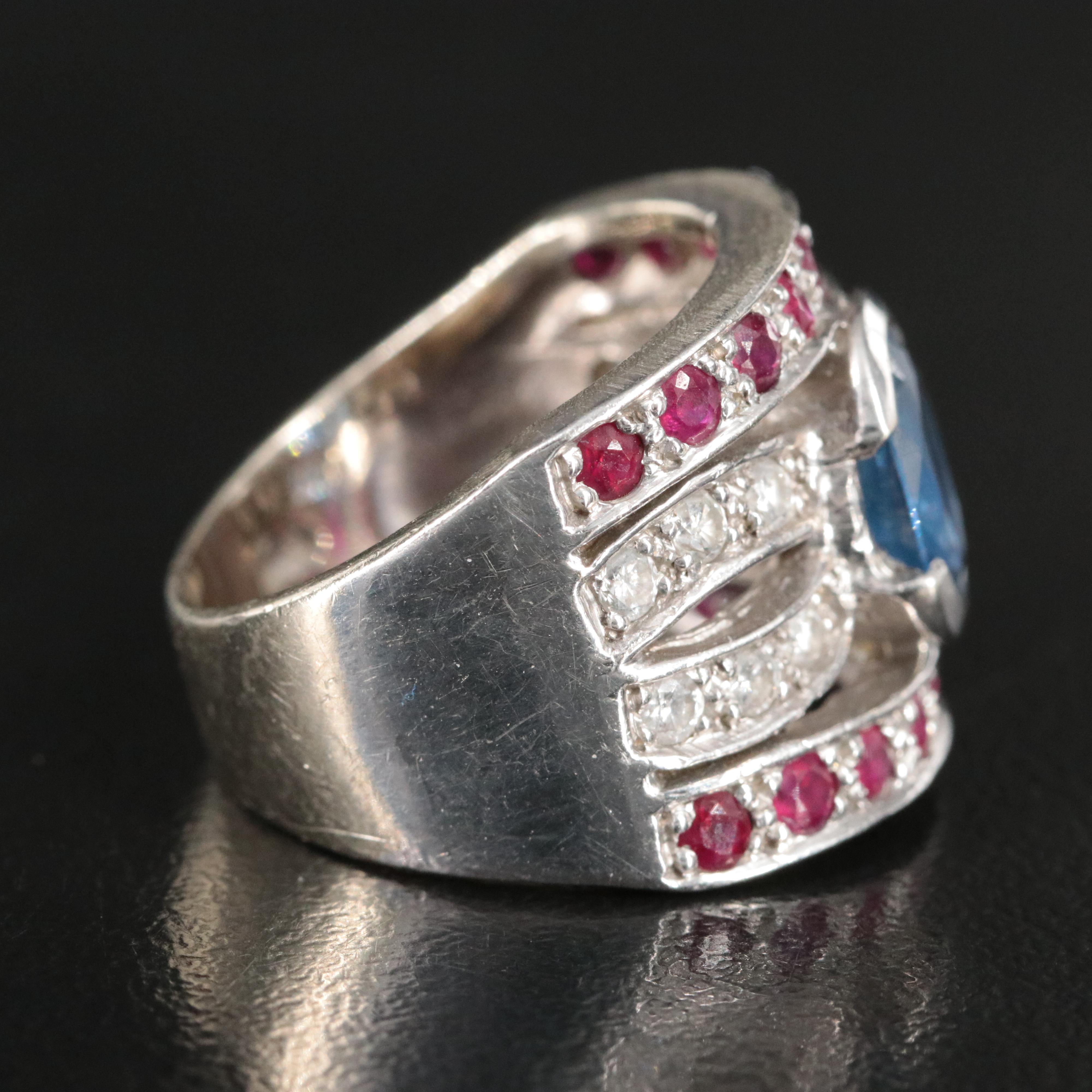 14K Sapphire Diamond and Ruby Ring | EBTH