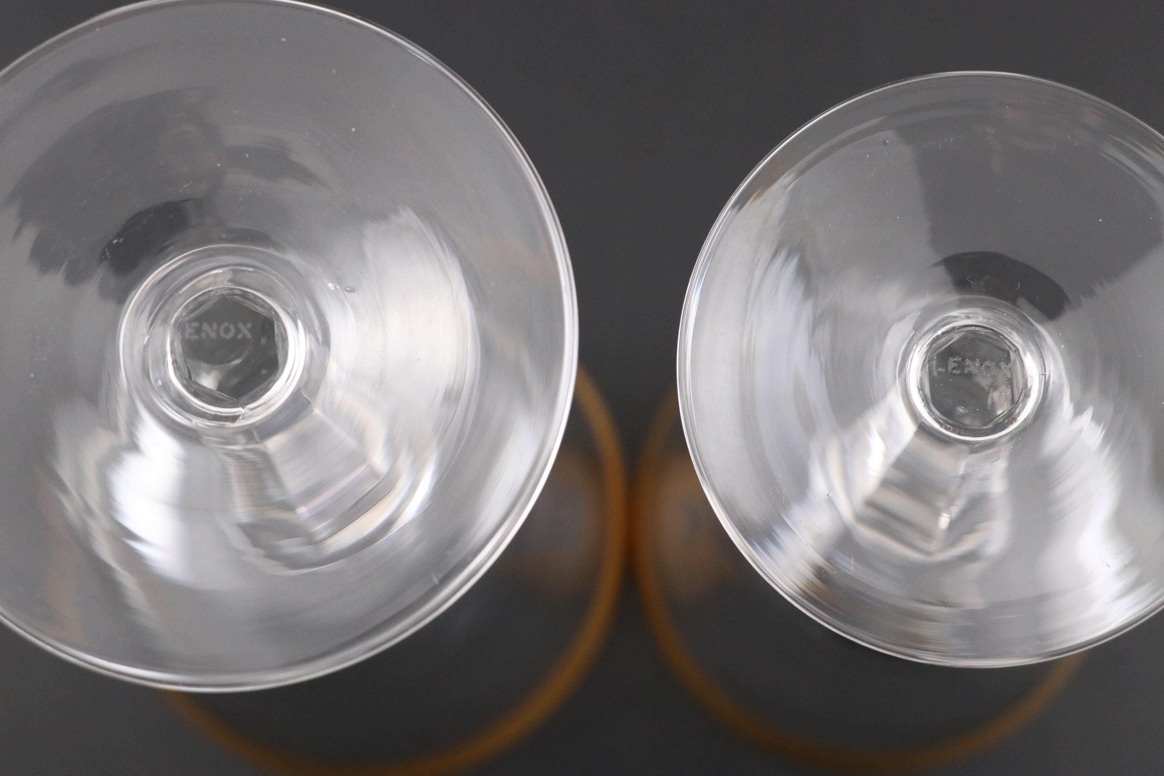 Lenox "Georgetown" Gold Rimmed Crystal Wine and Water Goblets, 1965 ...