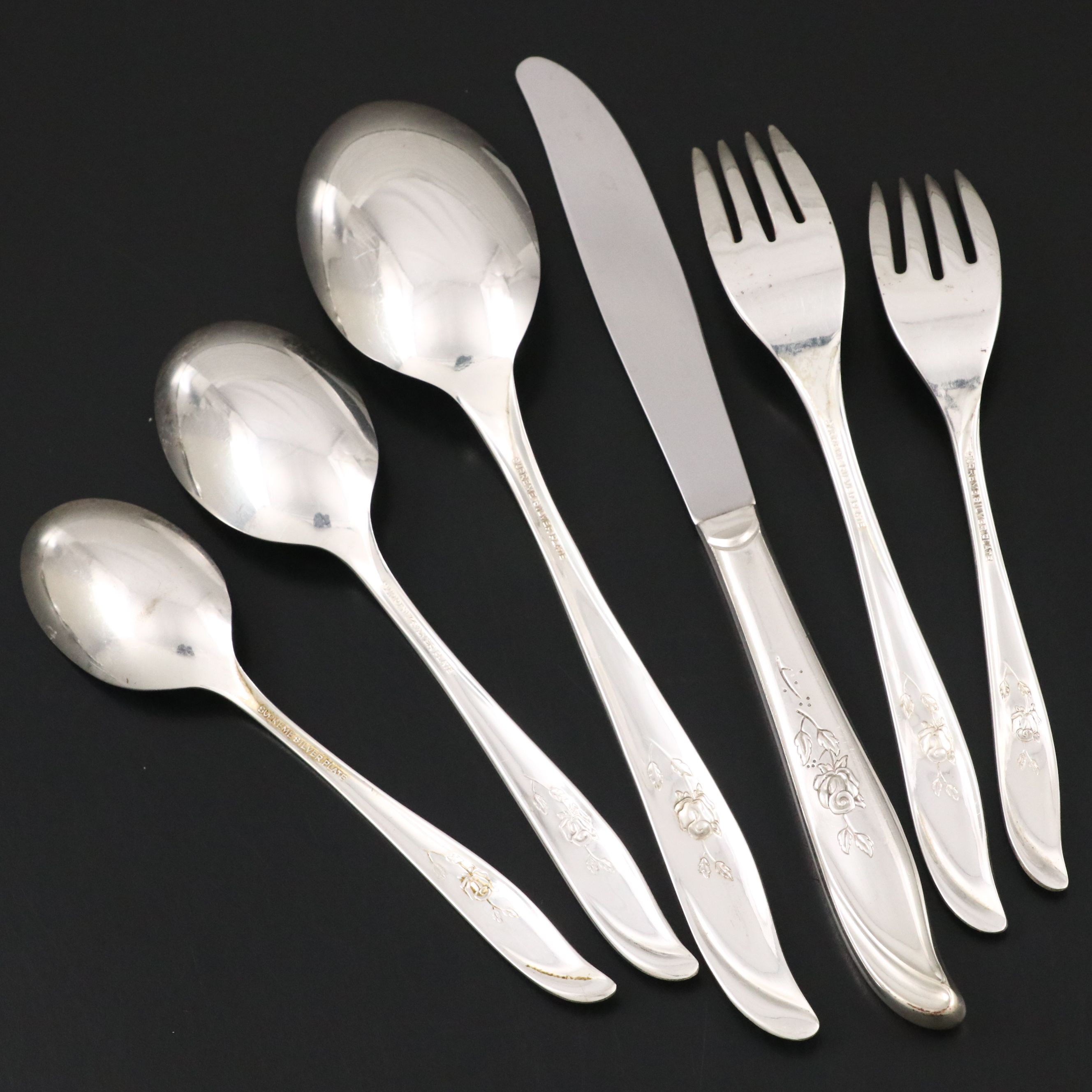 Supreme Cutlery "Random Rose" Silver Plate Flatware | EBTH
