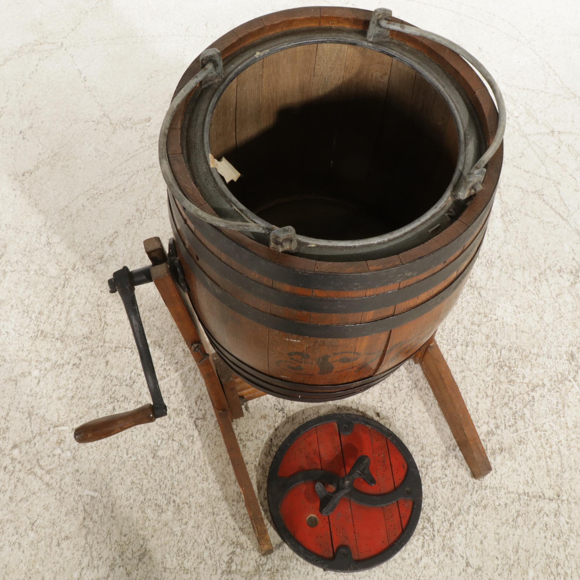 Star Oak Barrel Style Butter Churn, Early 20th Century | EBTH