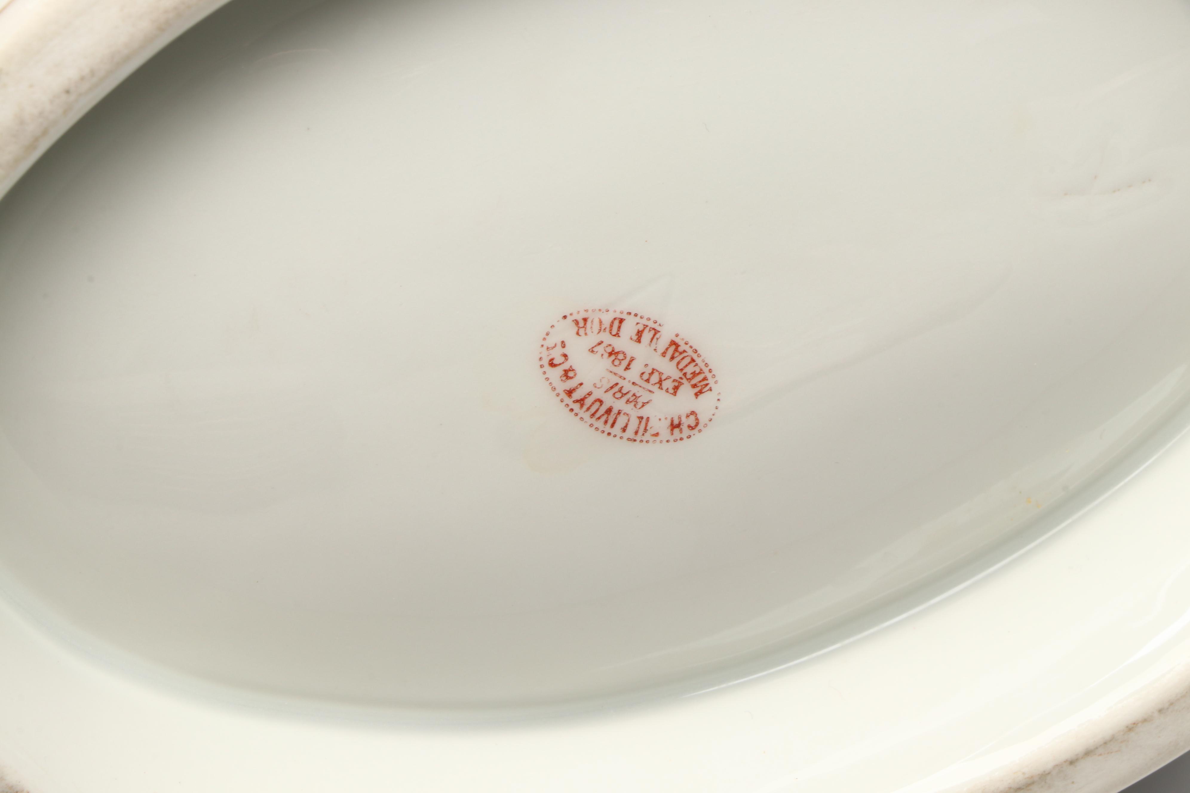 Ch Pillivuyt & Cie Porcelain Old Paris Style Monogrammed Dinnerware | EBTH