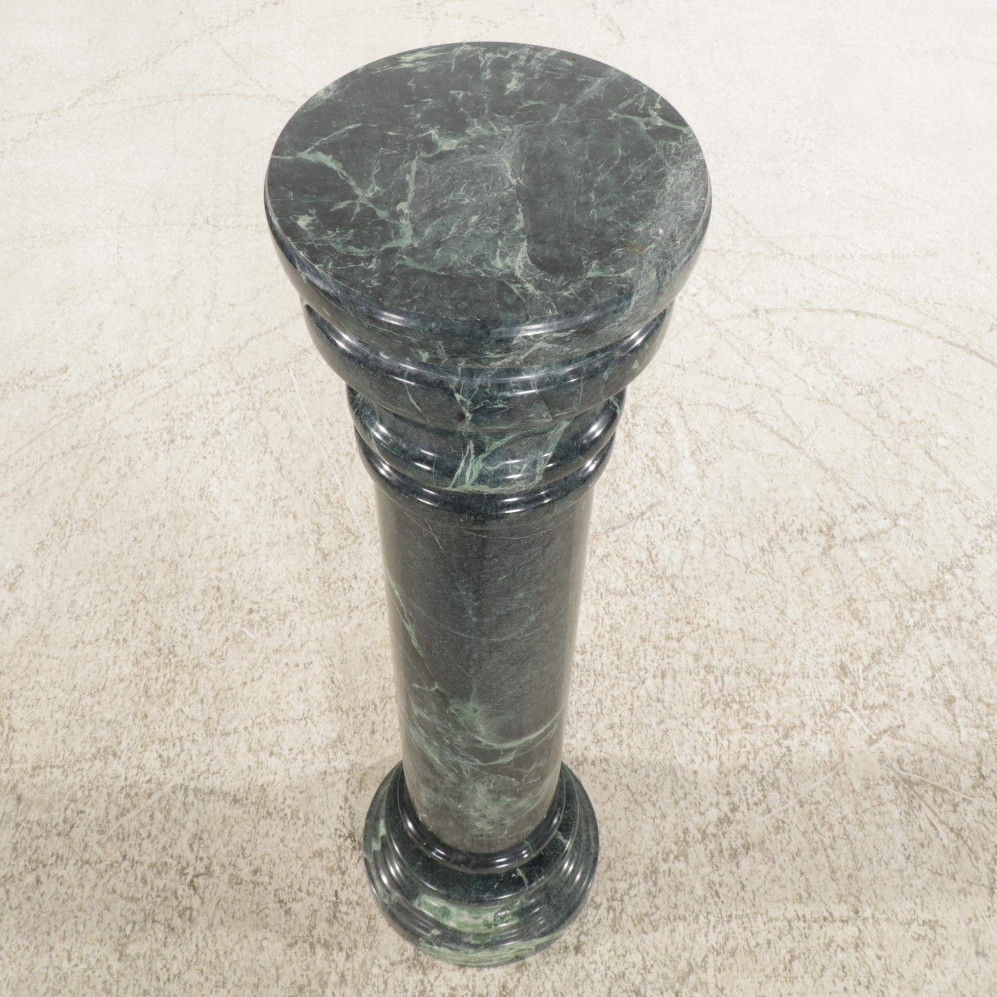 Neoclassical Green Marble Column Pedestal | EBTH