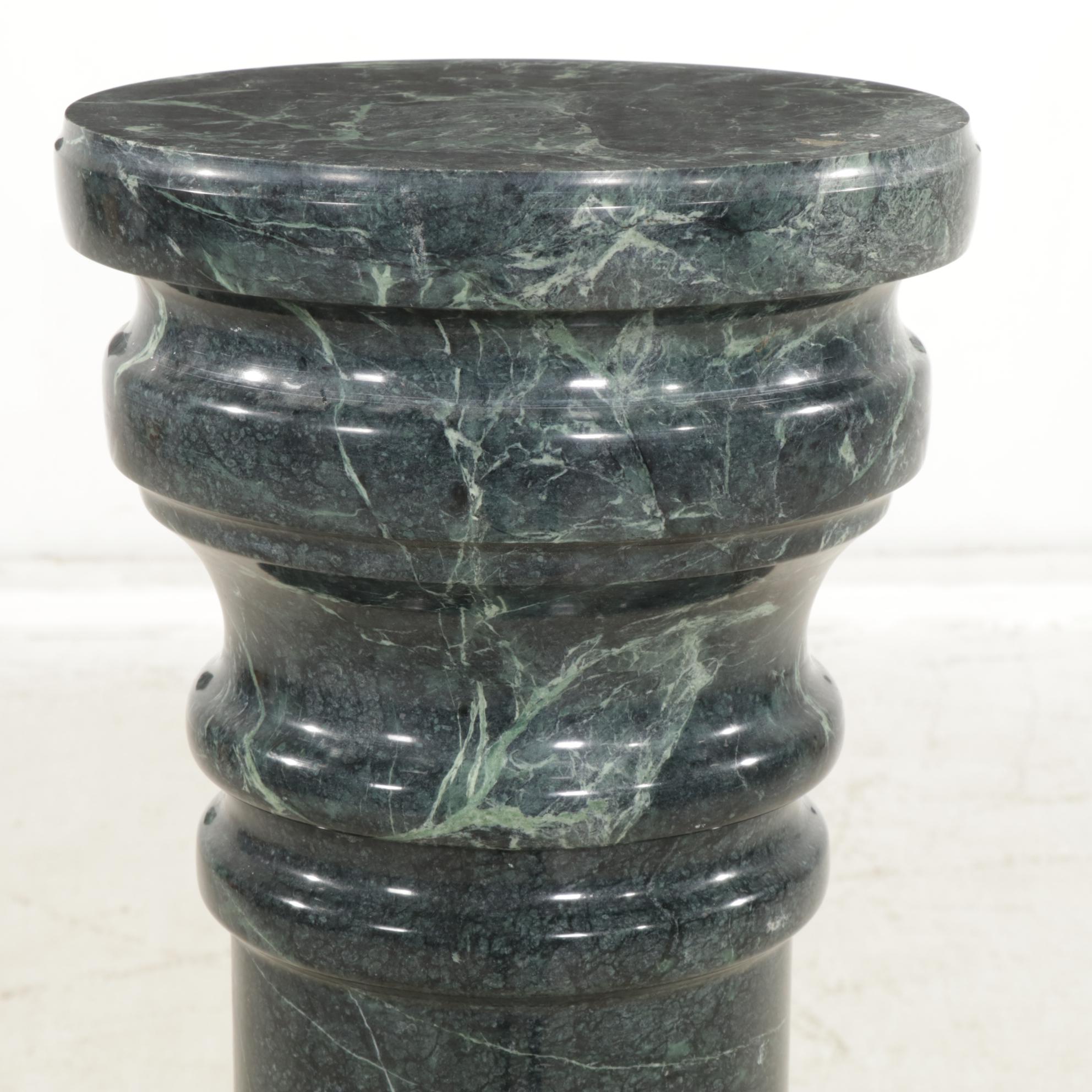 Neoclassical Green Marble Column Pedestal | EBTH