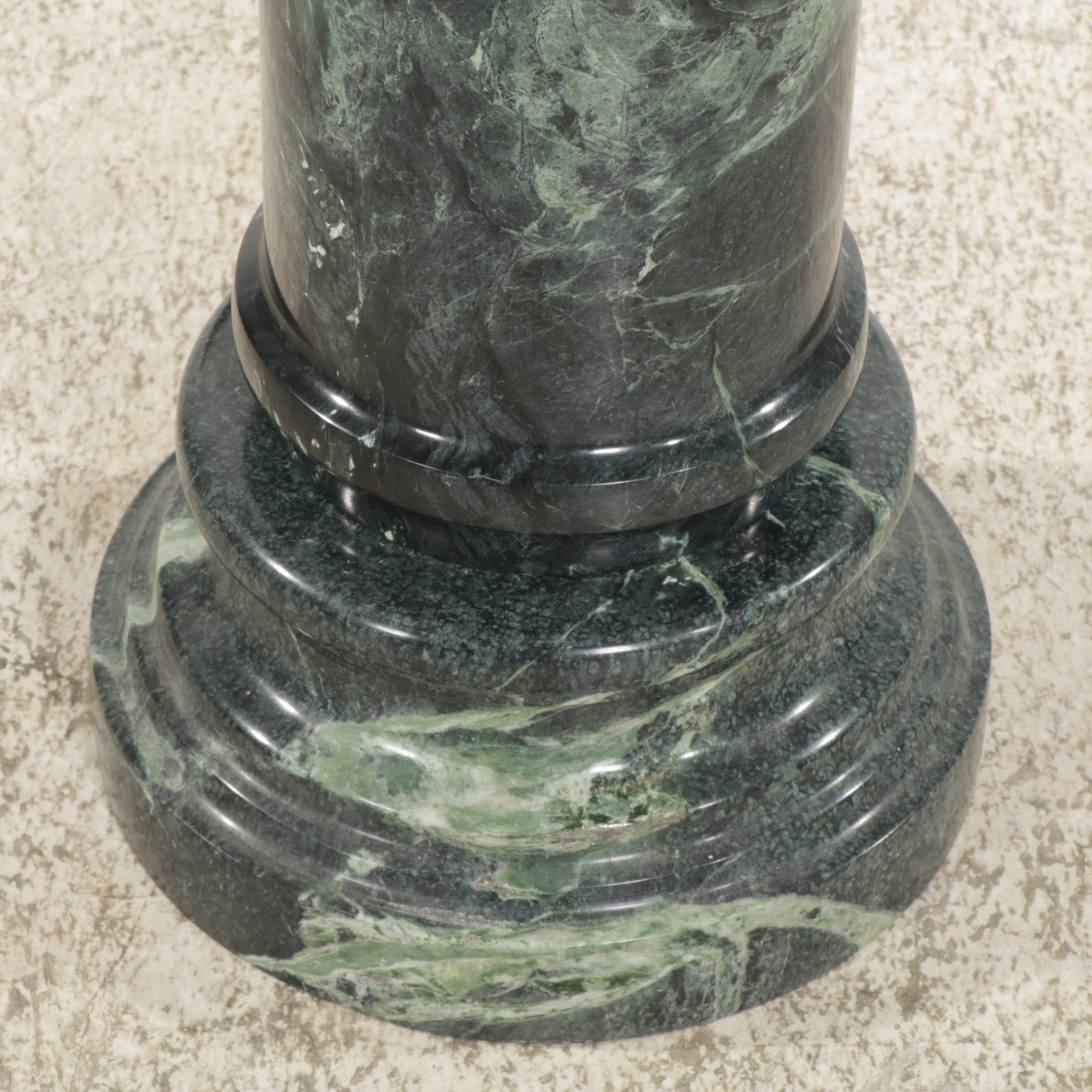 Neoclassical Green Marble Column Pedestal | EBTH